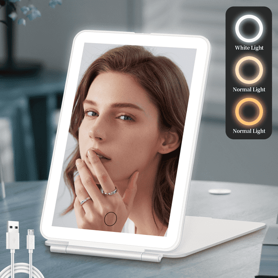"Funtouch Portable LED Makeup Mirror, Dimmable Touch Control ...