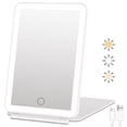 FUNTOUCH Portable LED Lighted Makeup Mirror, Dimmable Touch Control ...