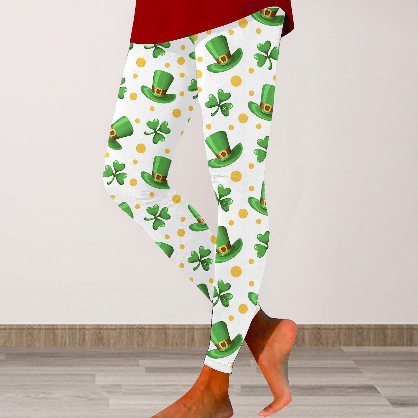 FUNUONY BIG Sale!! St Patricks Day Leggings for Women Shamrock Clover ...