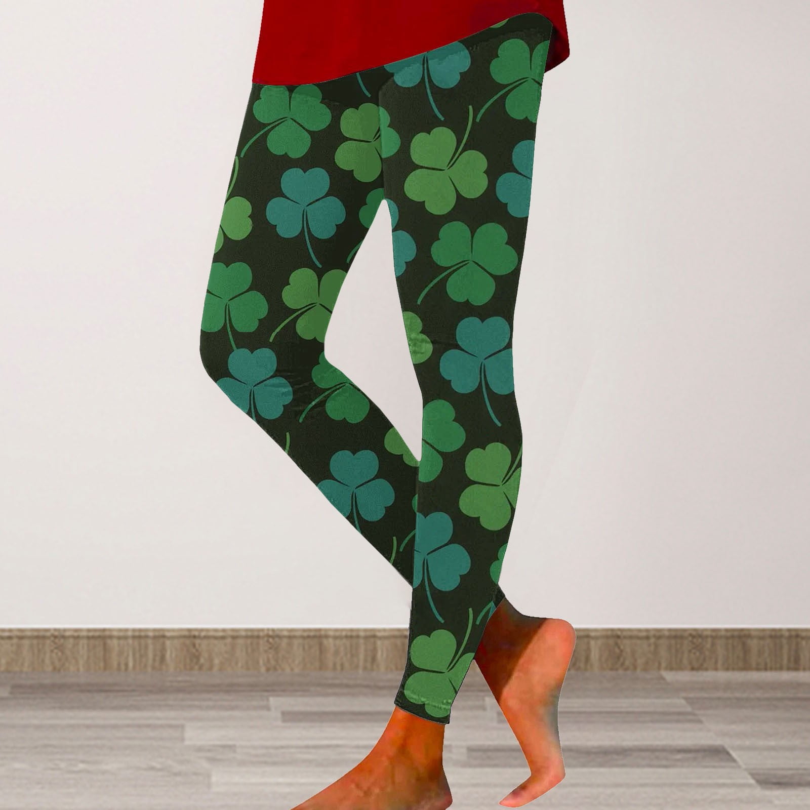 FUNUONY BIG Sale!! St Patricks Day Leggings for Women Shamrock Clover ...