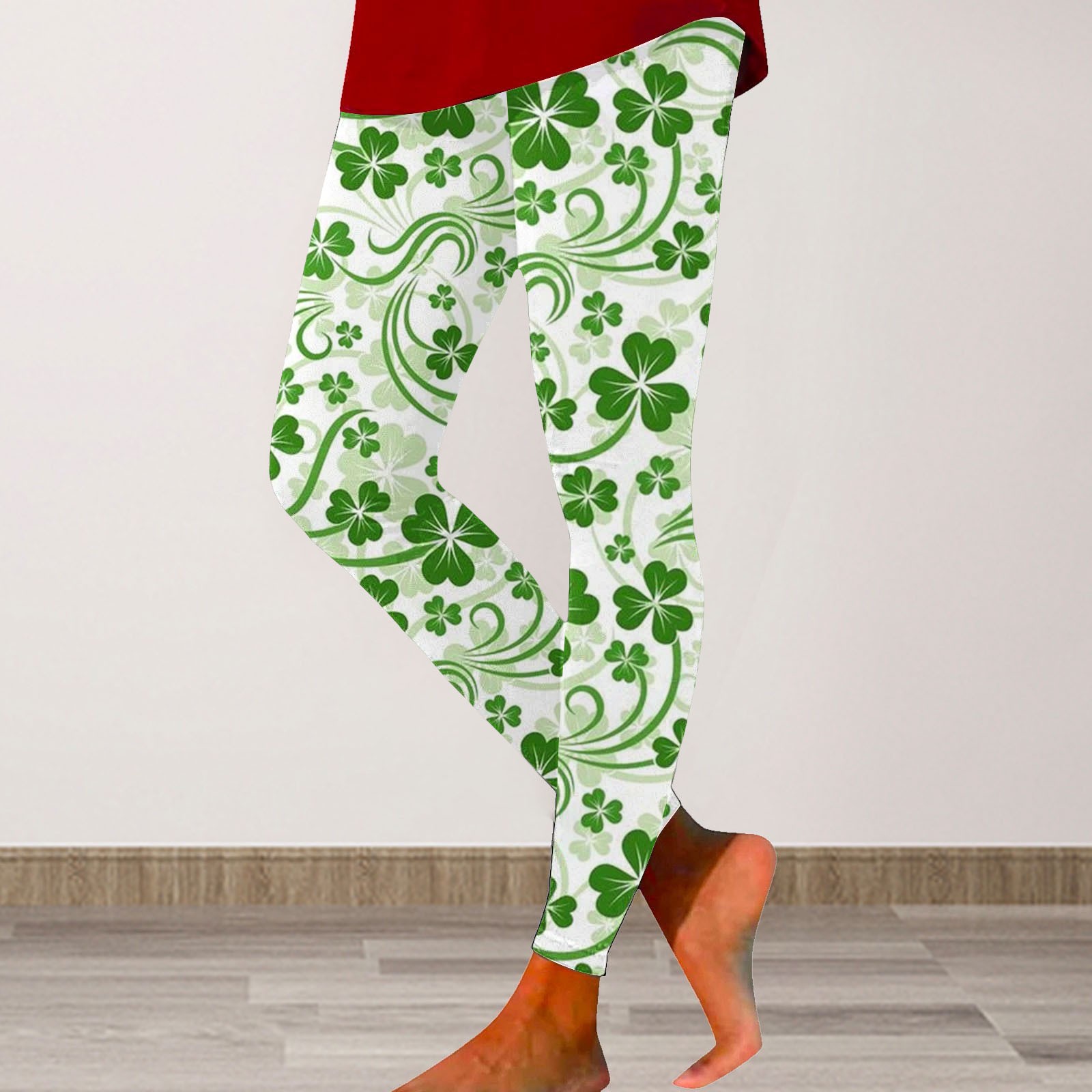 FUNUONY BIG Sale!! St Patricks Day Leggings for Women Shamrock Clover ...