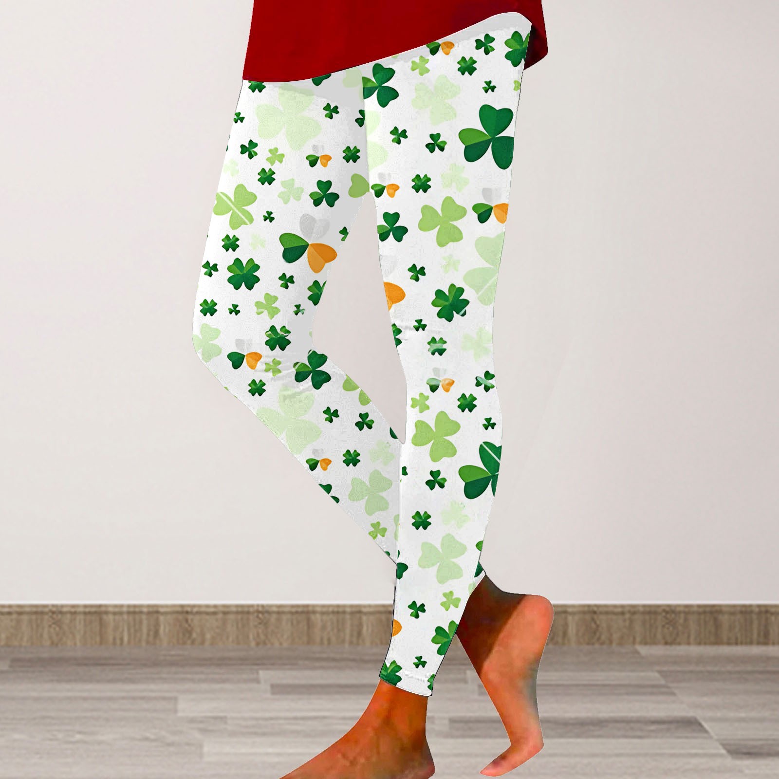 FUNUONY BIG Sale!! St Patricks Day Leggings for Women Shamrock Clover ...
