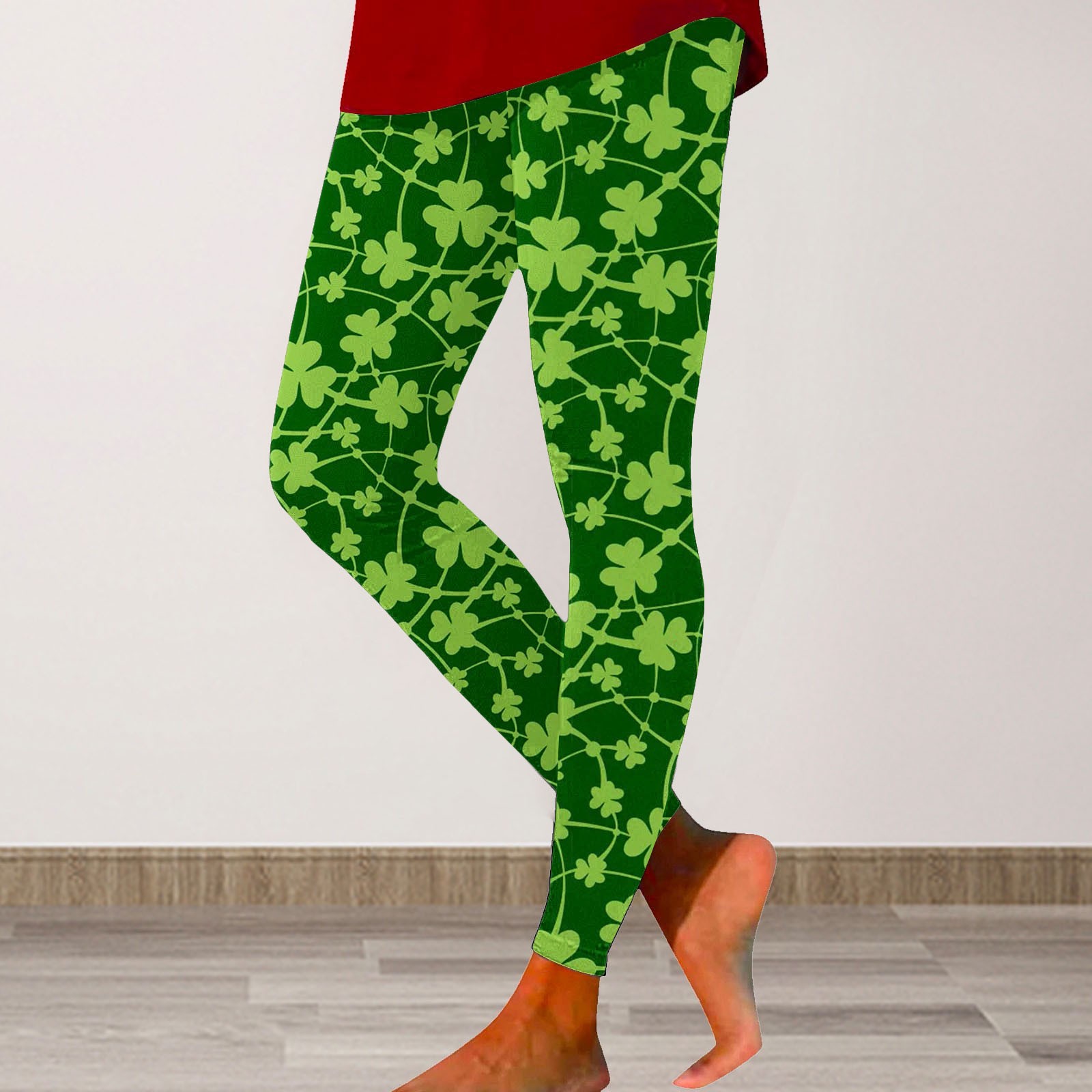 FUNUONY BIG Sale!! St Patricks Day Leggings for Women Shamrock Clover ...