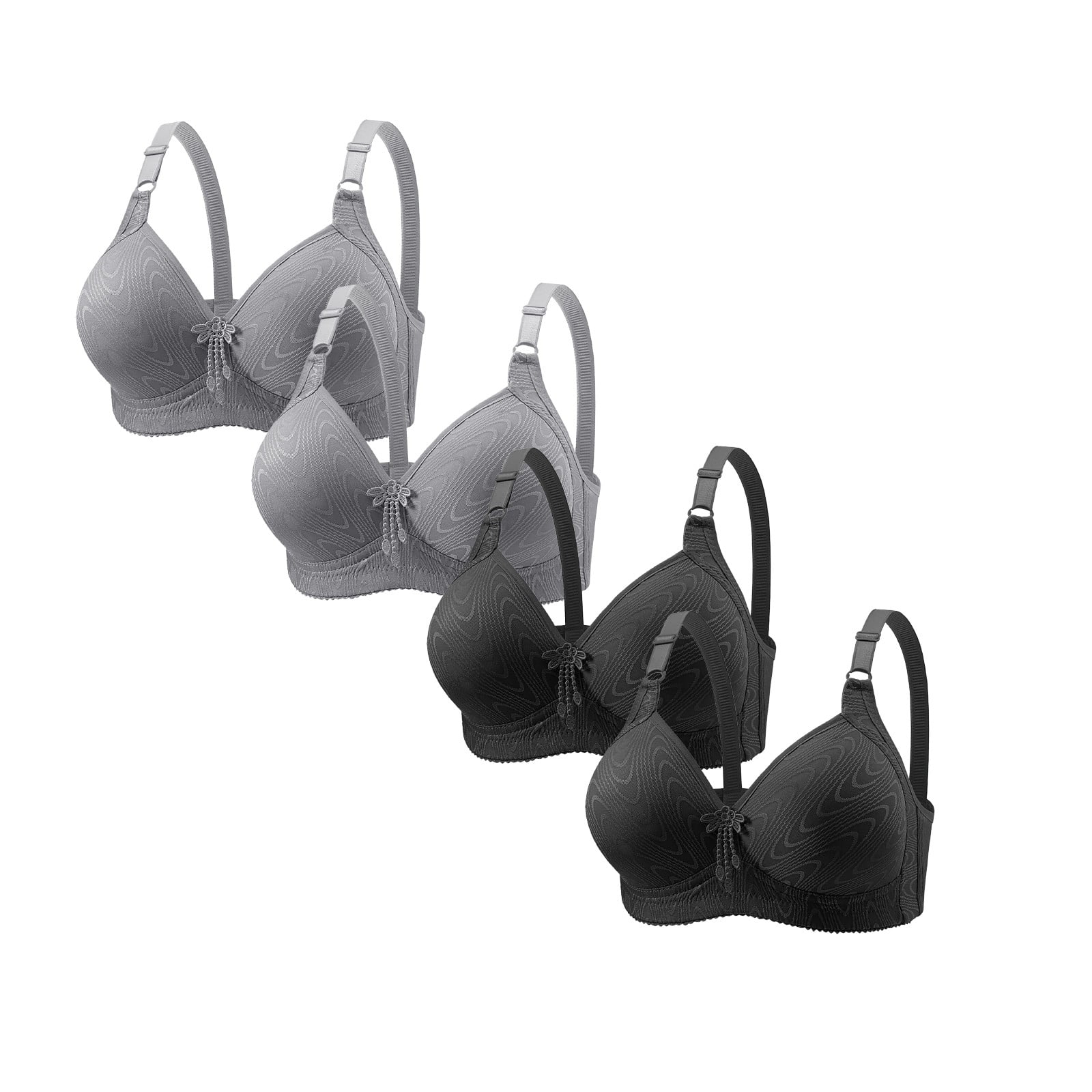 FUNUONY 4 Pack Push Up Bras for Women 2025 Trendy Bras for Women No Underwire Adjustable Bras ...