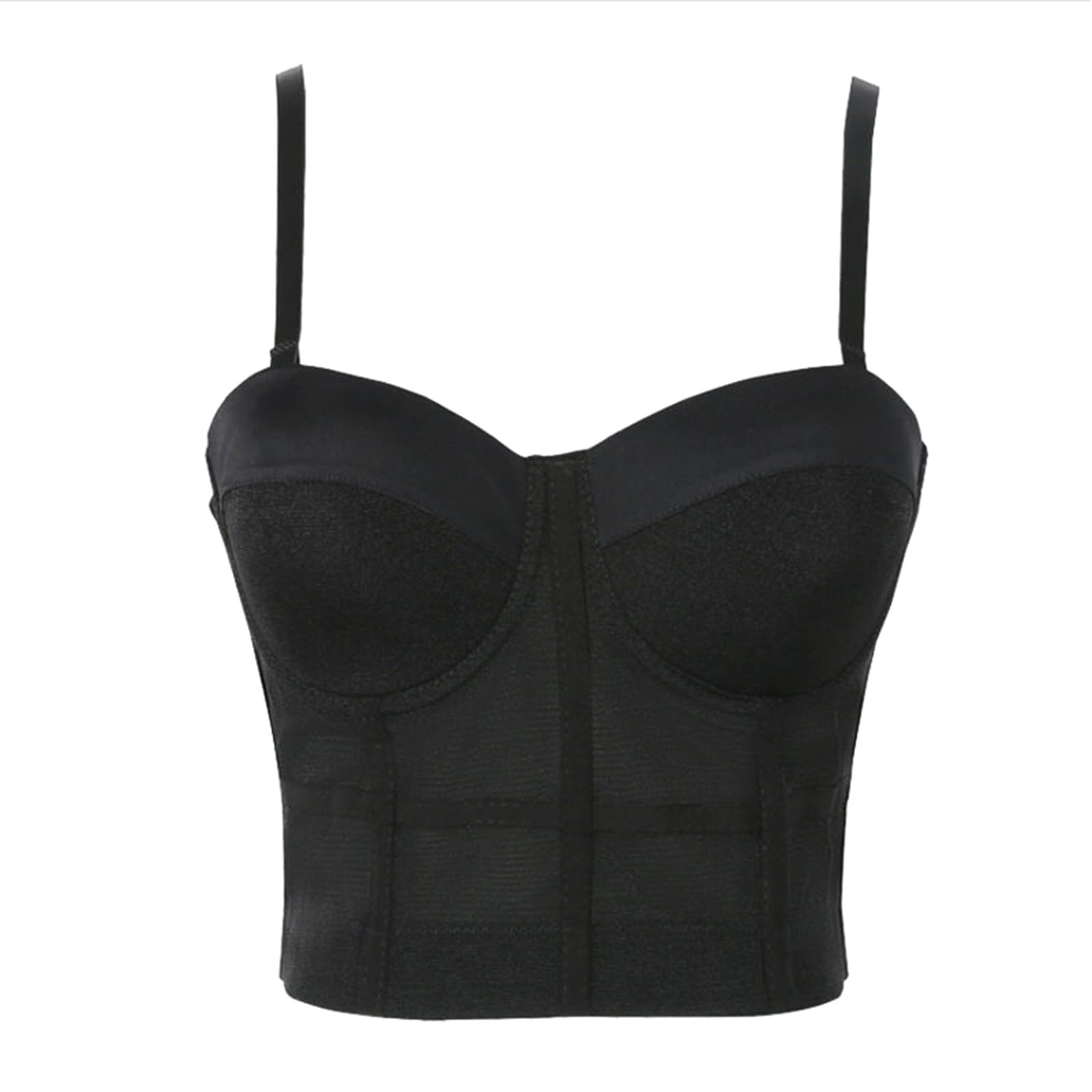 FUNUONY Big Sale! Women's Mesh Bustier Crop Top Push Up Corset Tops Bra ...