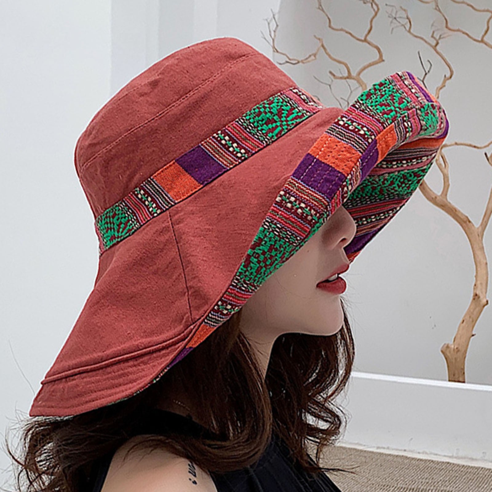 FUNUONY Women's Reversible Bucket Hat Uv Protection Packable Travel Cap ...