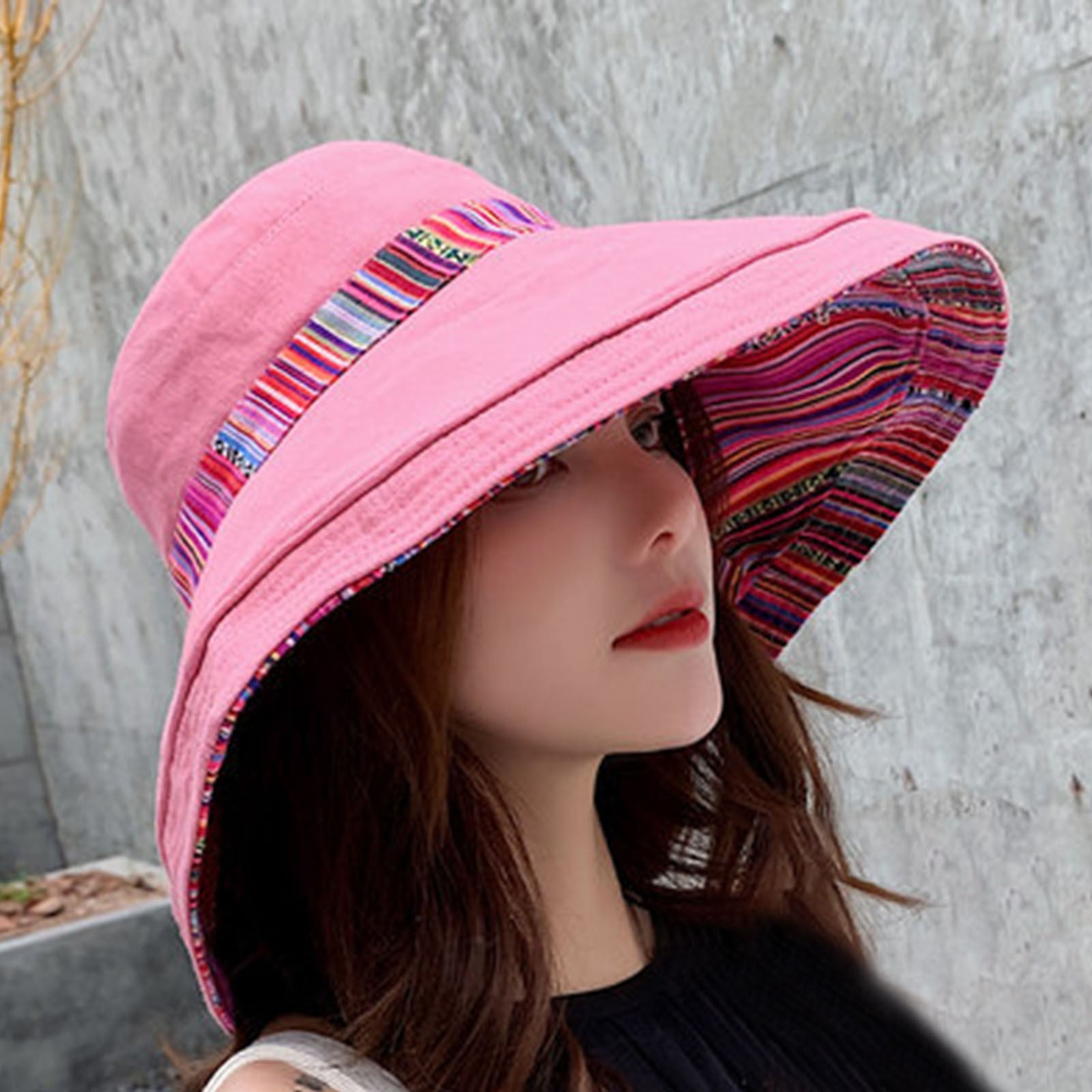 FUNUONY Women's Reversible Bucket Hat Uv Protection Packable Travel Cap ...