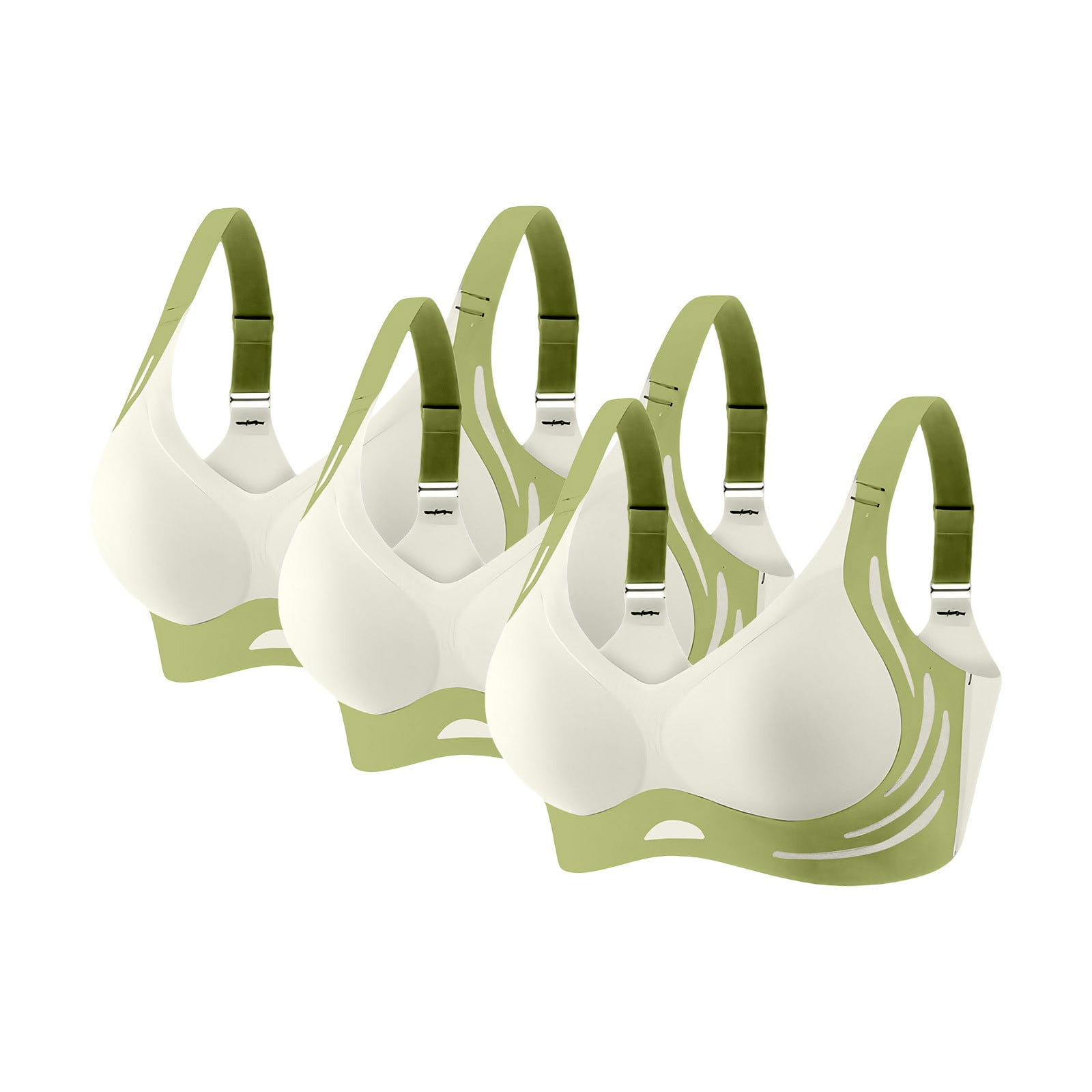 FUNUONY Bra for Women 3Pc Smoothing Bra Anti Sagging Bras Full Coverage ...