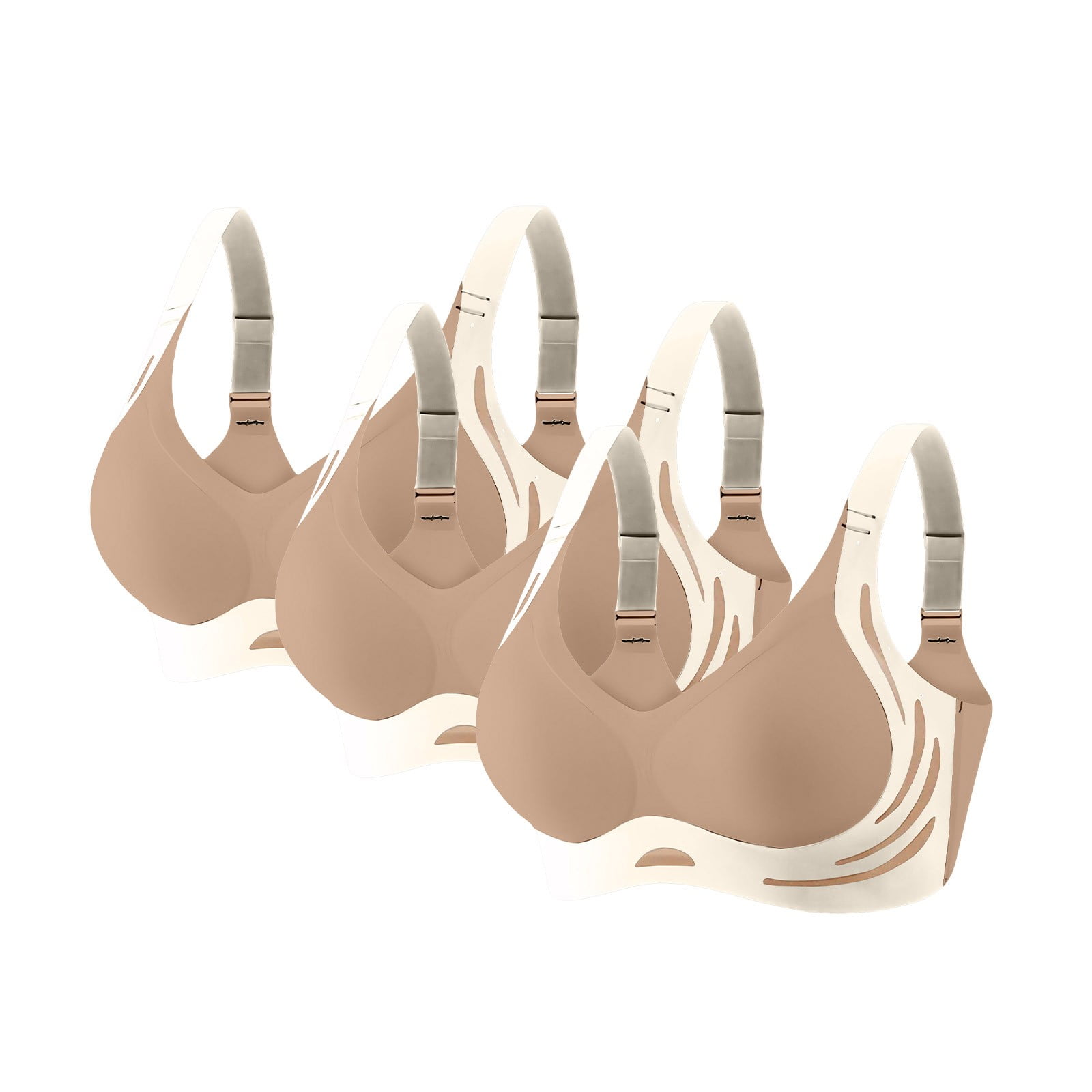 FUNUONY Bra for Women 3Pc Smoothing Bra Anti Sagging Bras Sleep Bra ...