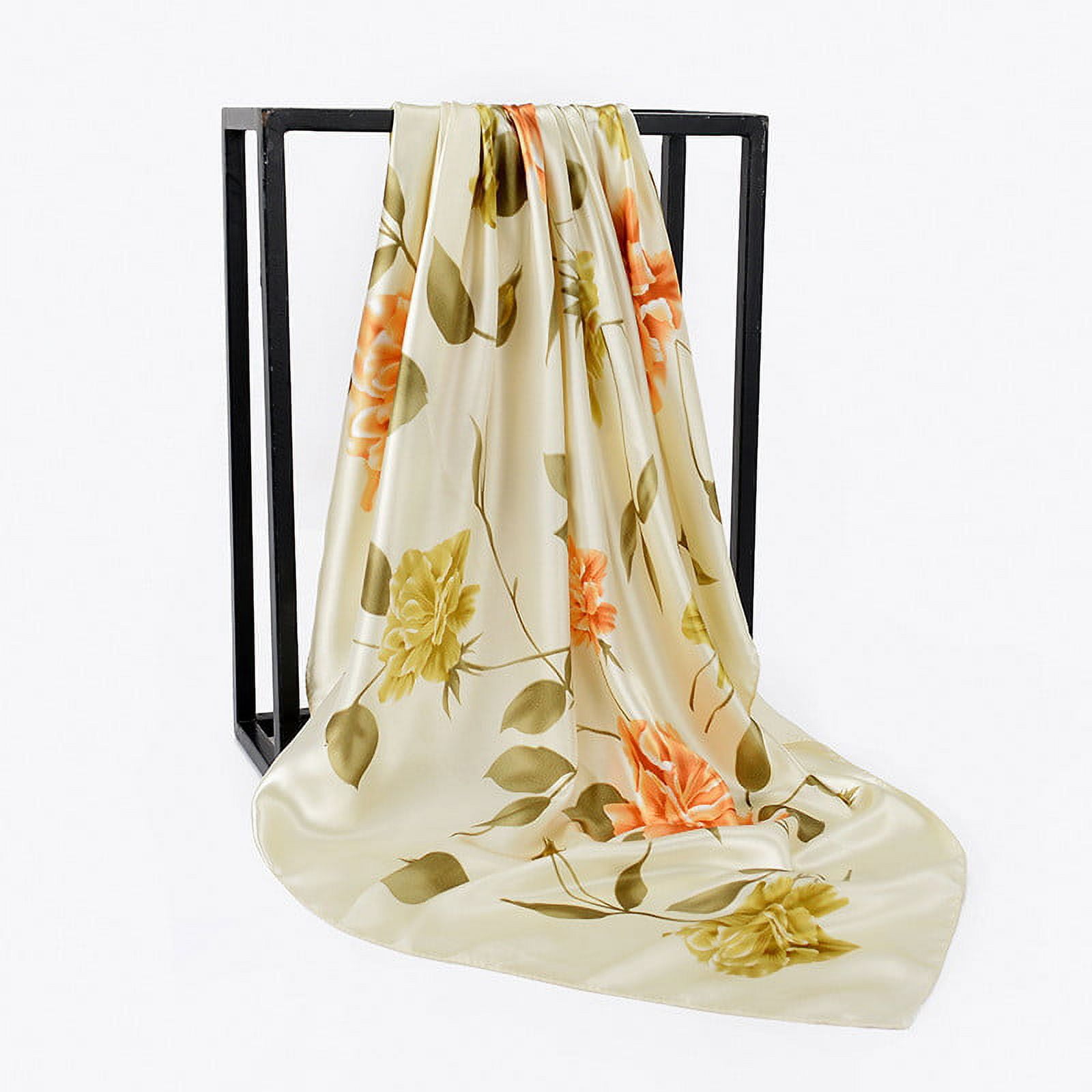 FUNUONY Chiffon Scarf for Women Lightweight Floral Fashion Flower ...
