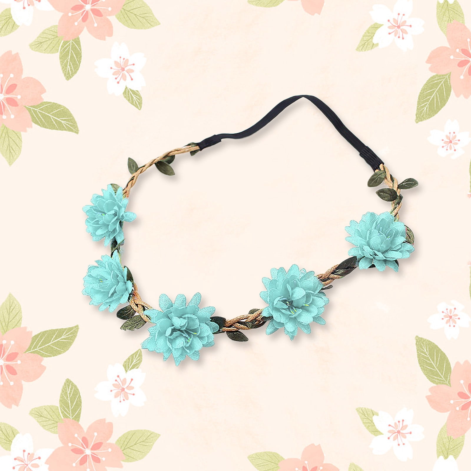 FUNUONY Flower Crowns Floral Headbands Garland Boho Bridal Bridesmaid ...