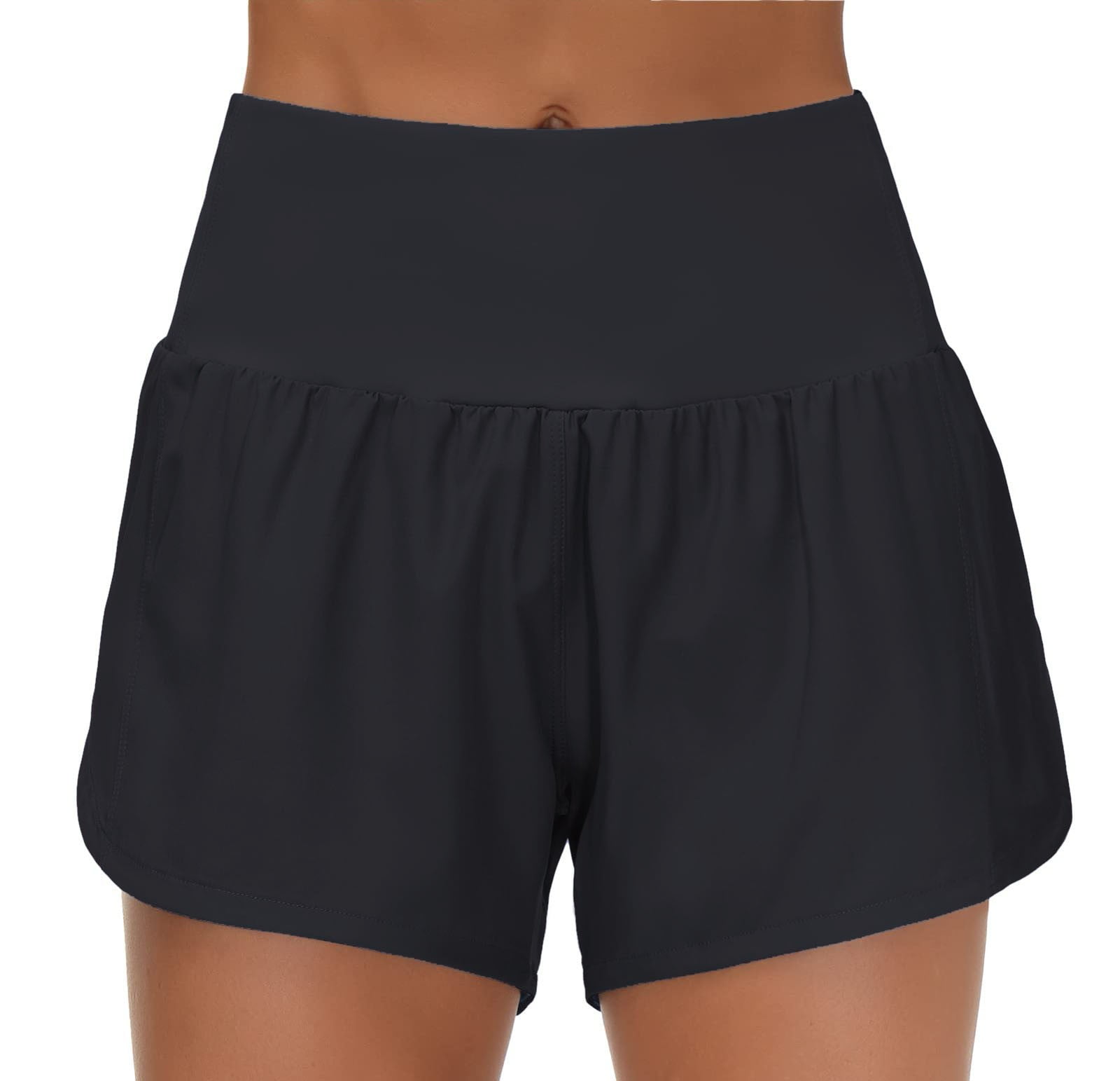 FUNUONY High Waisted Dolphin Athletic Running Shorts for Women High ...