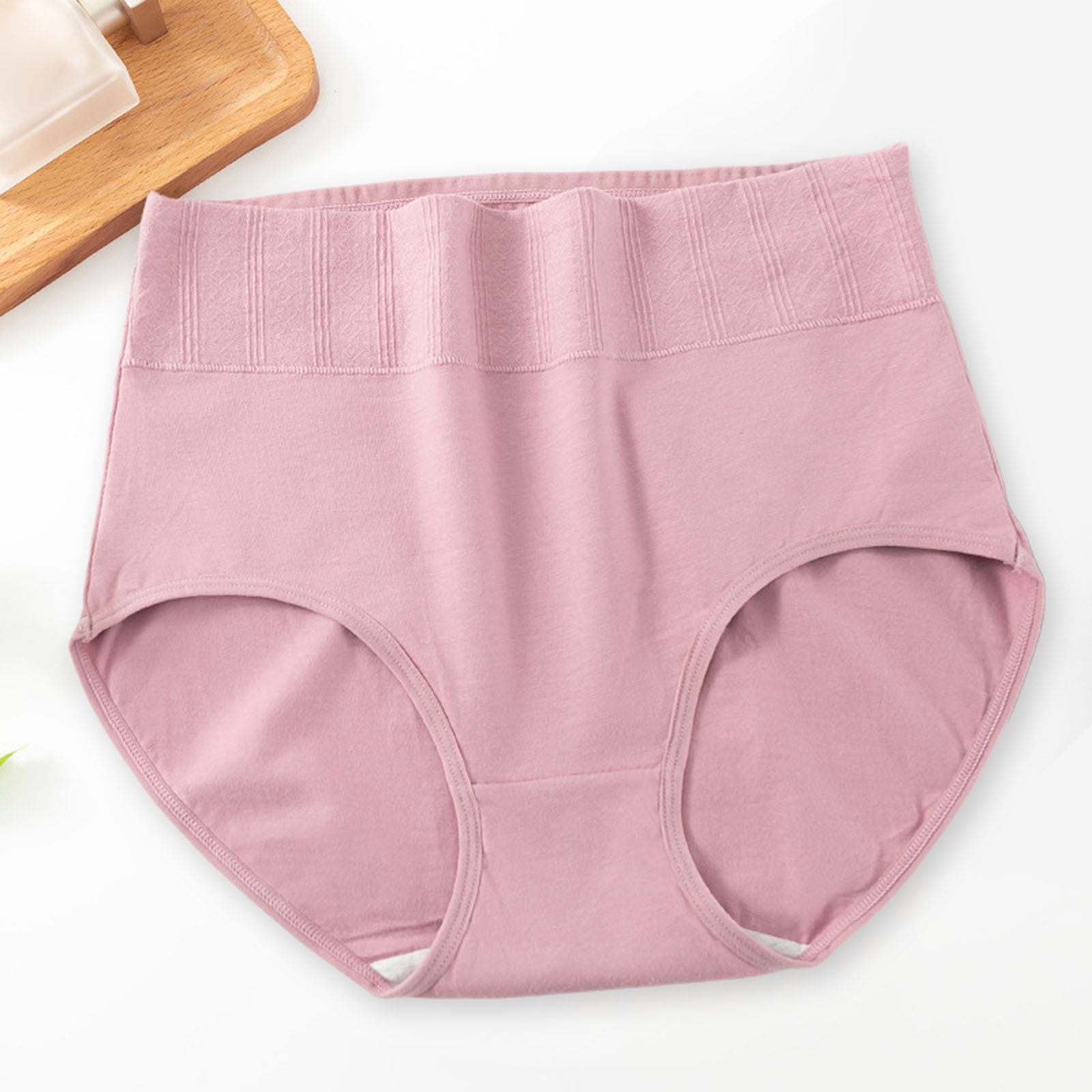 FUNUONY High Waisted Underwear for Women Seamless Panties High Cut No Show Cheeky Panties Women ...