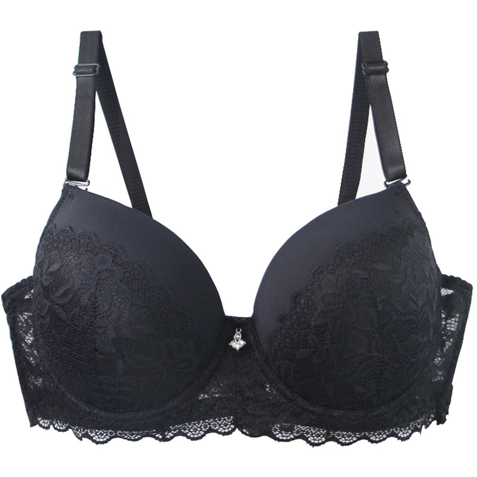 FUNUONY Lace Bra for Women,Comfort Lift Underwire Bra with Lace Trim ...
