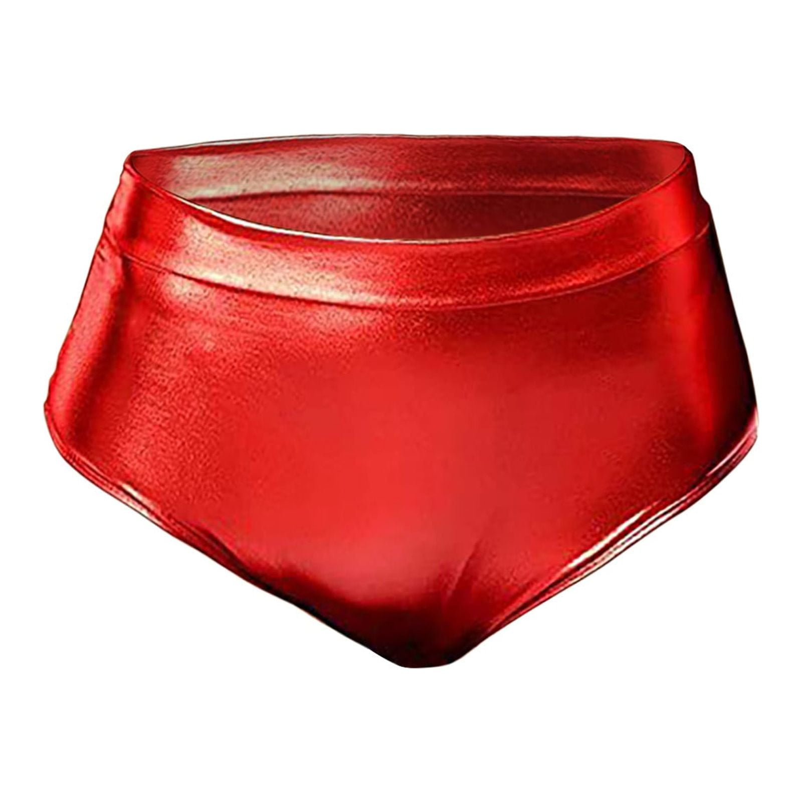 FUNUONY Metallic High Waisted Booty Shorts Women's Shiny Cheeky Dance ...