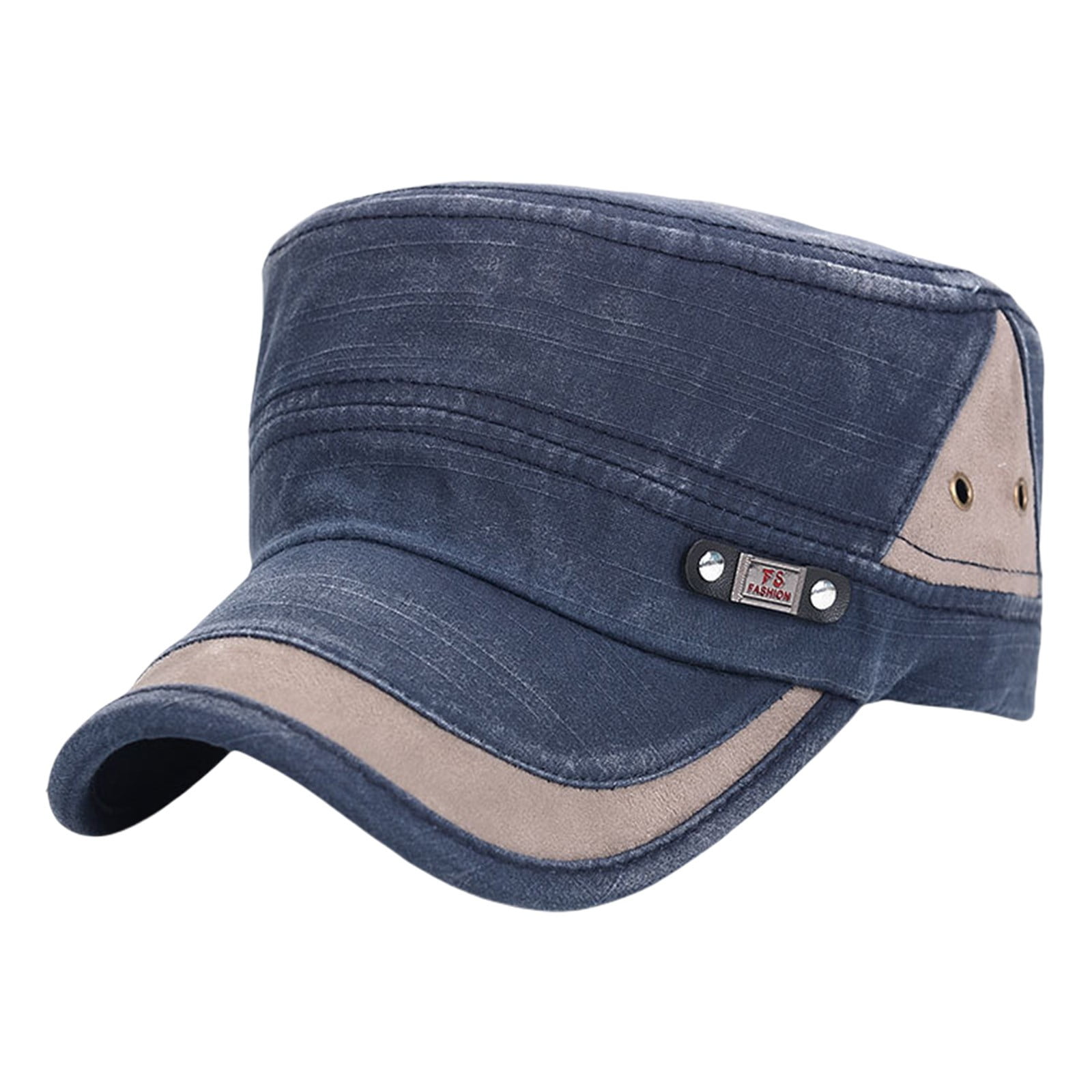 FUNUONY Military Hats for Men - Washed Cotton Military Caps Cadet Army ...
