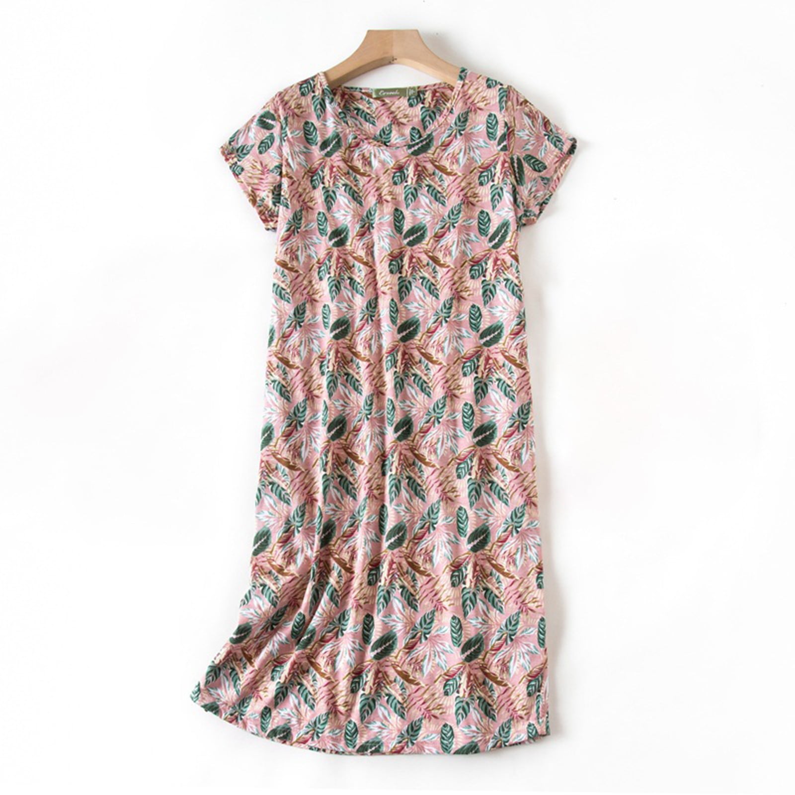 FUNUONY Nightgowns for Women Soft Sleepwear Short Sleeve Women's ...