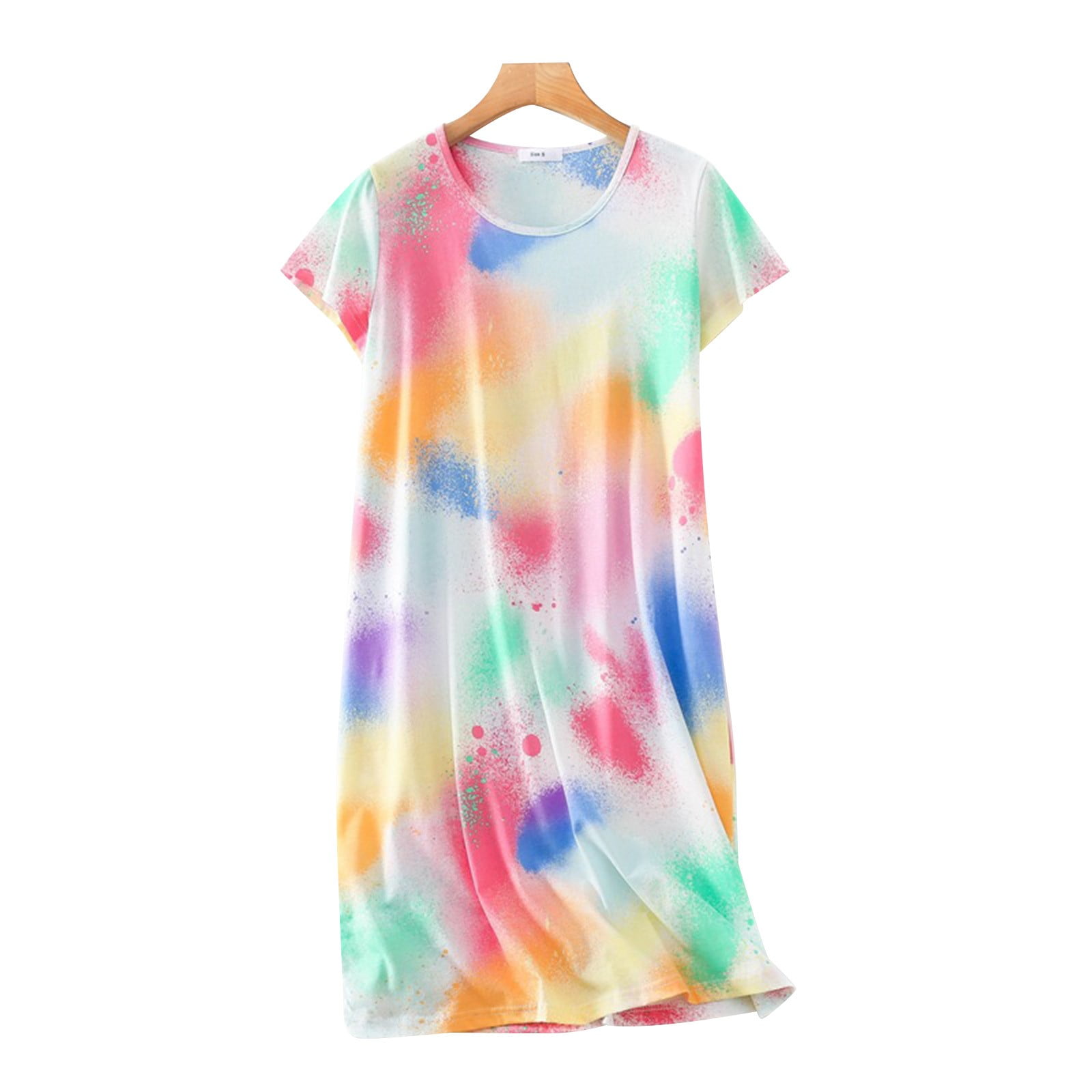 FUNUONY Nightgowns for Women Soft Sleepwear Short Sleeve Women's ...