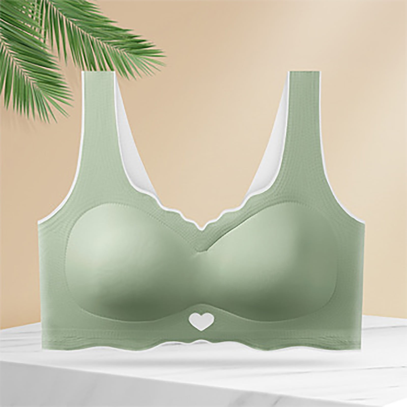 FUNUONY Seamless Wireless Bra for Women with Support - No Underwire Full Coverage Push Up ...
