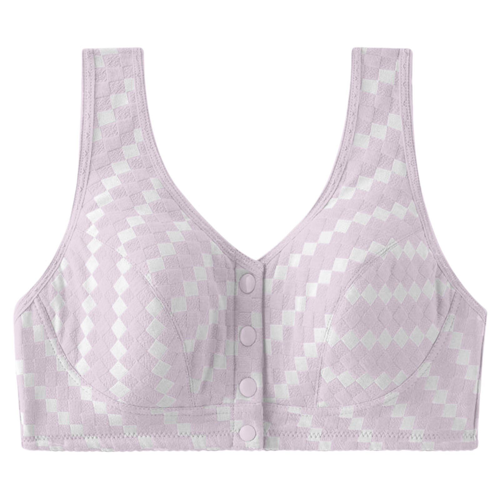 FUNUONY V Neck Front Closure Bras for Women Wireless Full Coverage ...