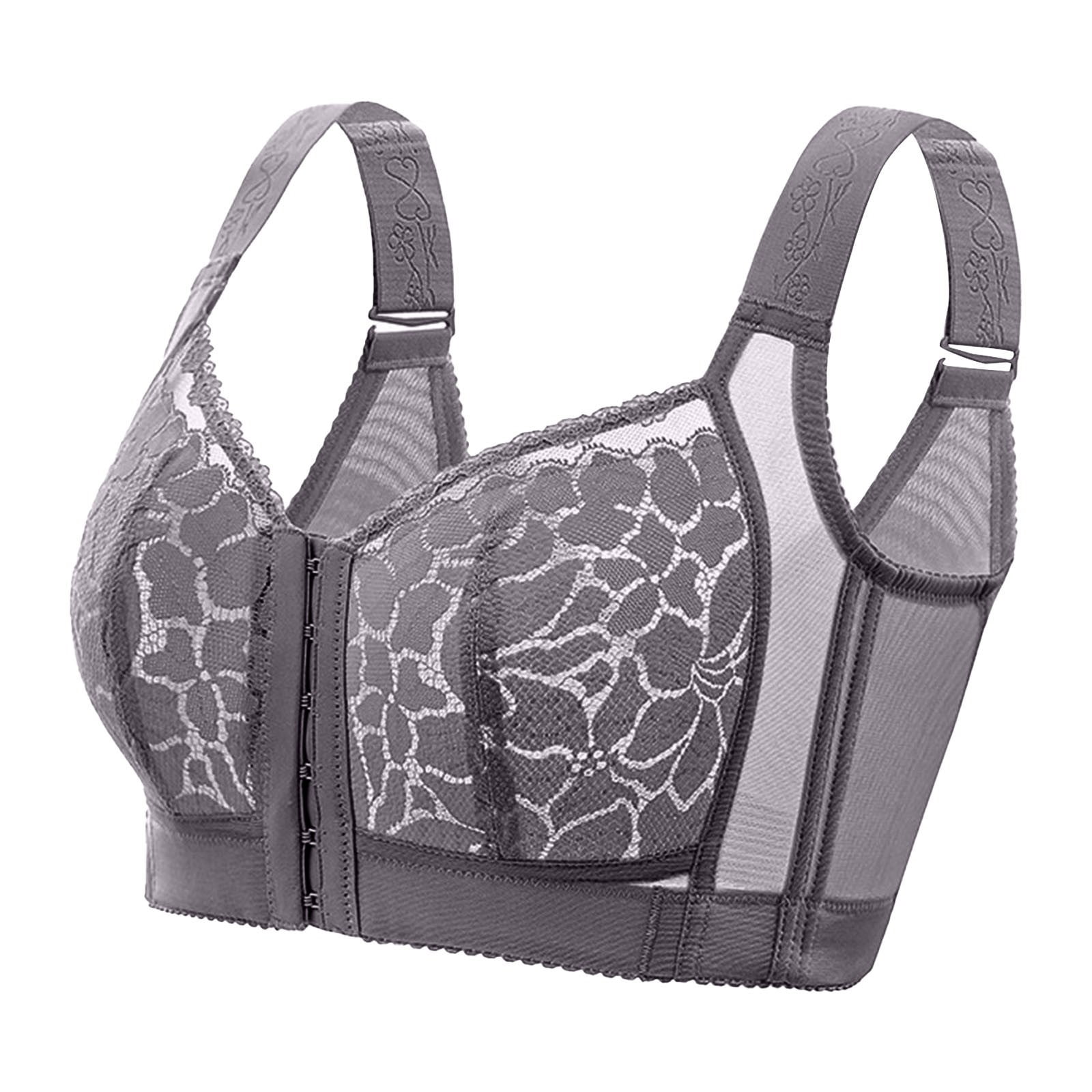 FUNUONY V Neck Front Closure Bras for Women Wireless Full Coverage ...