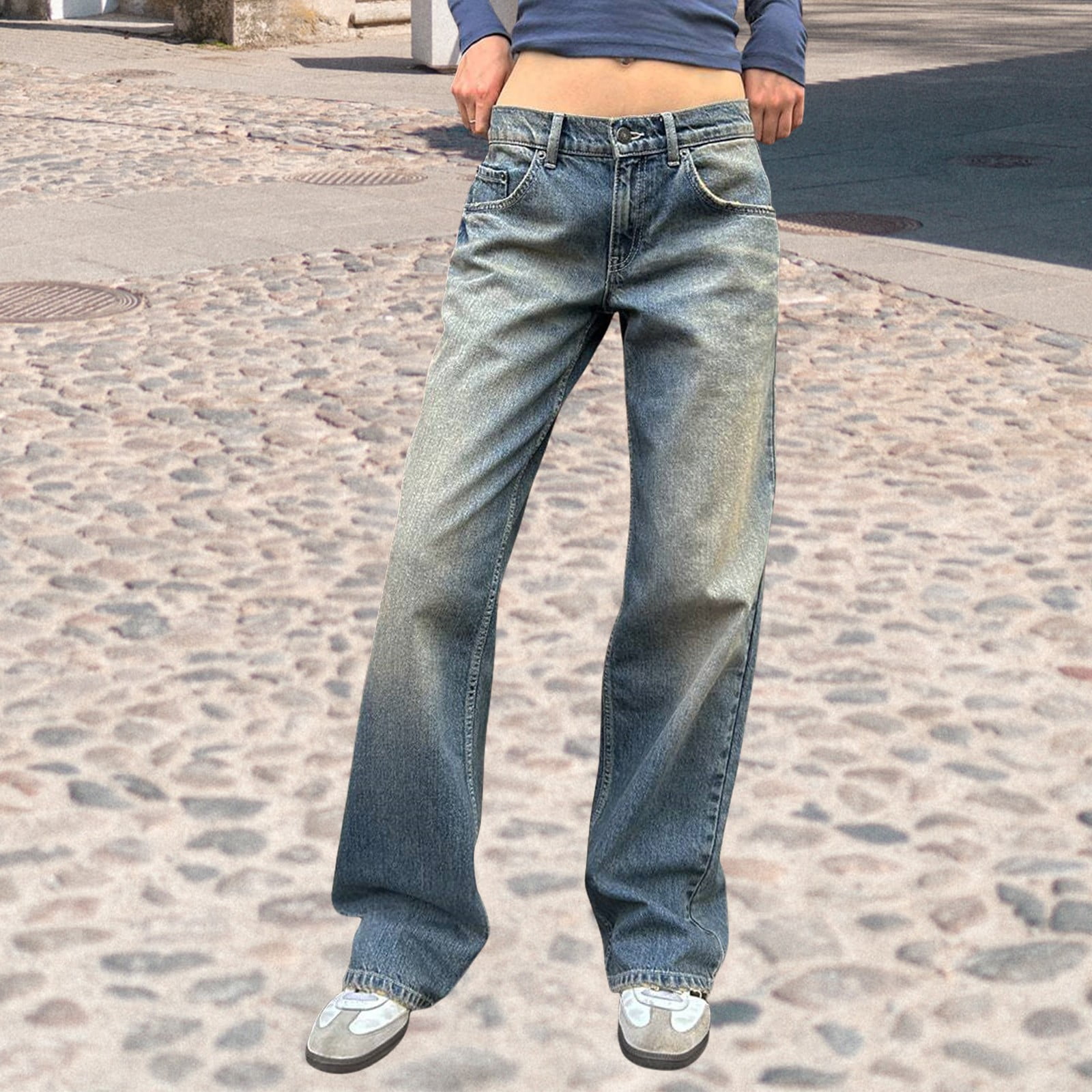 FUNUONY Wide Leg Jeans Woman Baggy Jeans for Woman Trendy 2025 Summer ...