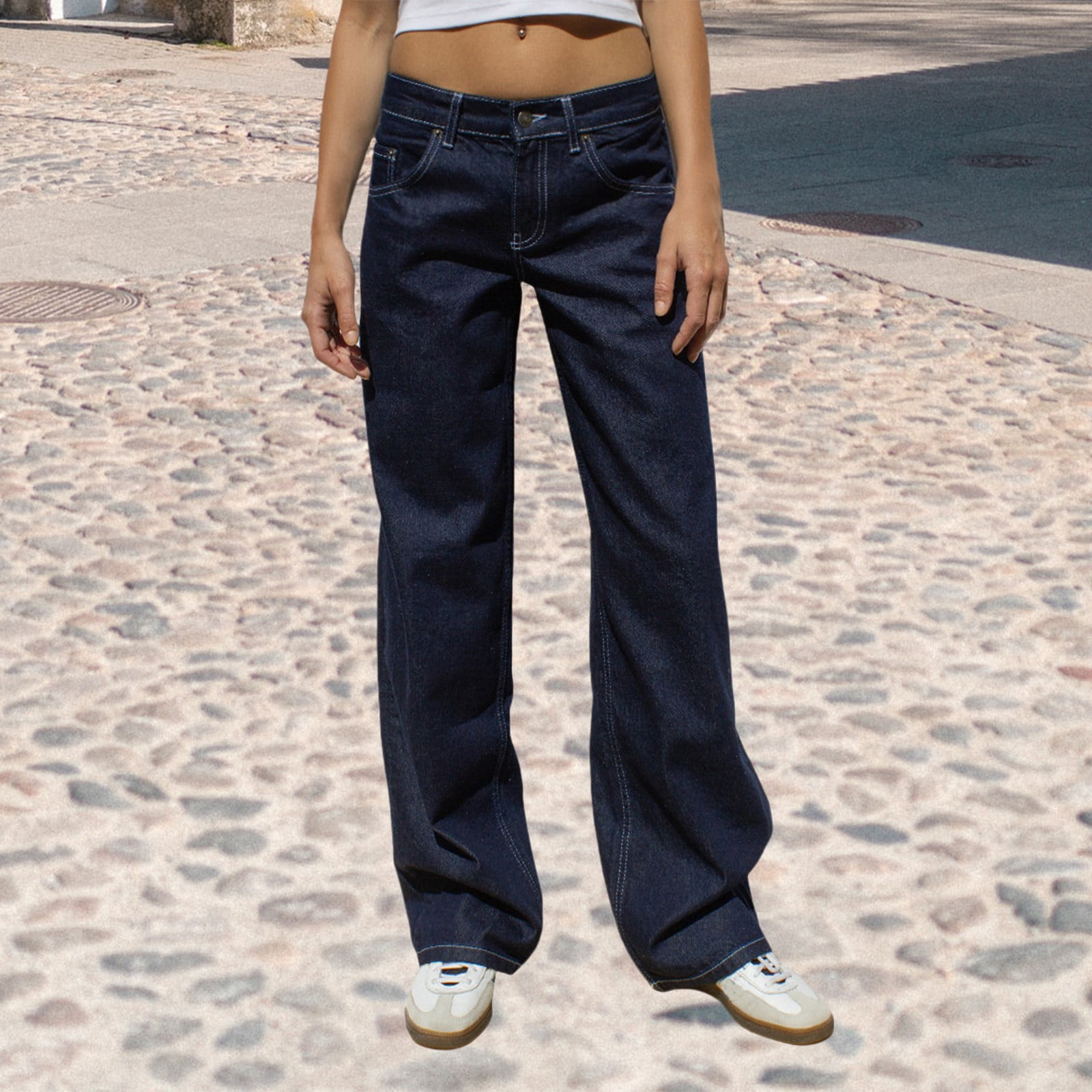 FUNUONY Wide Leg Jeans Woman Baggy Jeans for Woman Trendy 2025 Summer ...