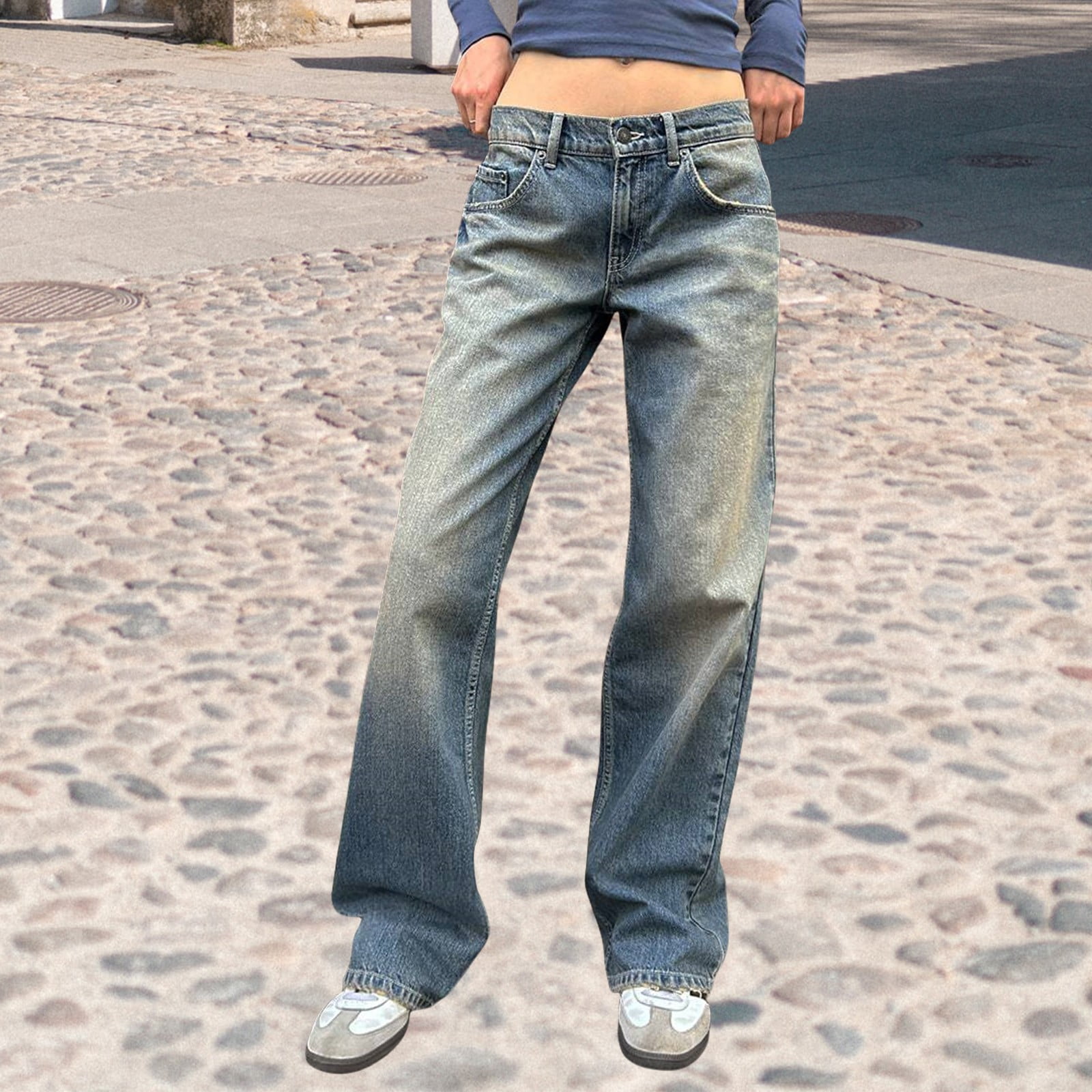 FUNUONY Wide Leg Jeans Woman Baggy Jeans for Woman Trendy 2025 Summer ...