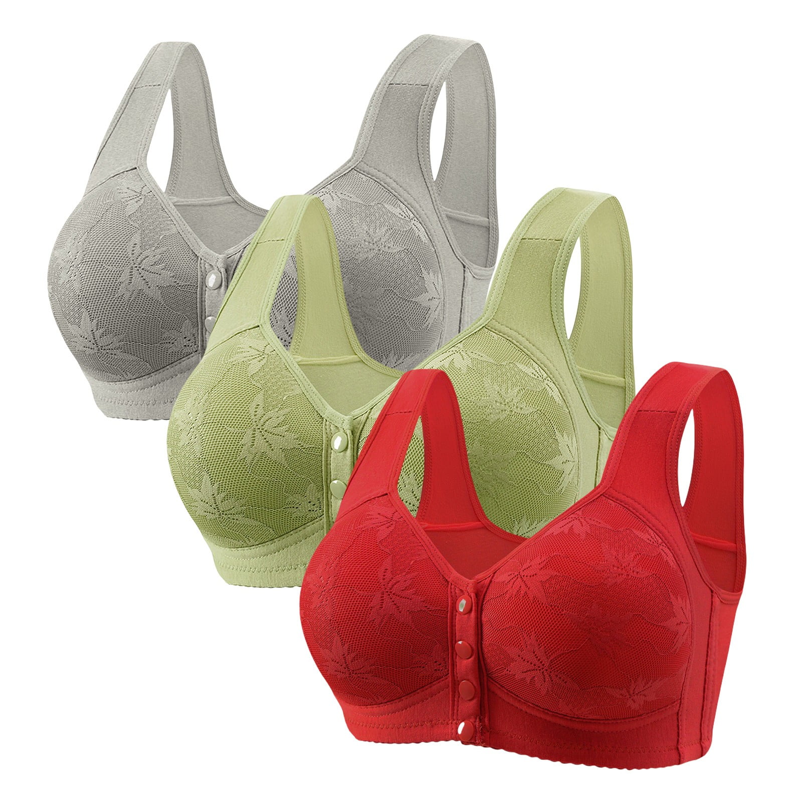 FUNUONY Women's Full Coverage Front Closure Posture Back Unpadded ...