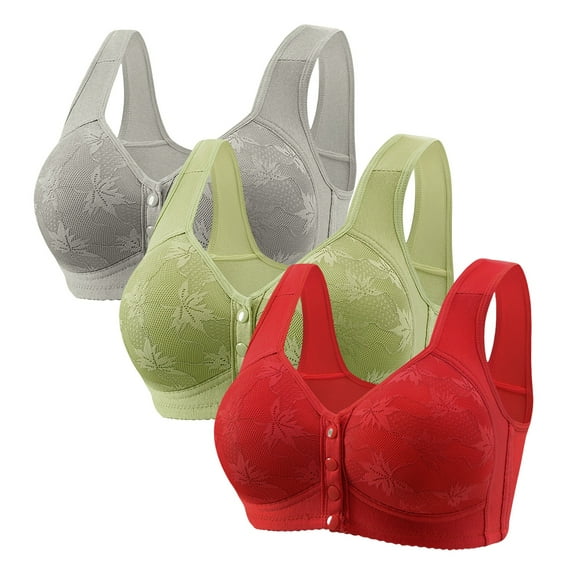 FUNUONY Women's Full Coverage Front Closure Posture Back Unpadded ...