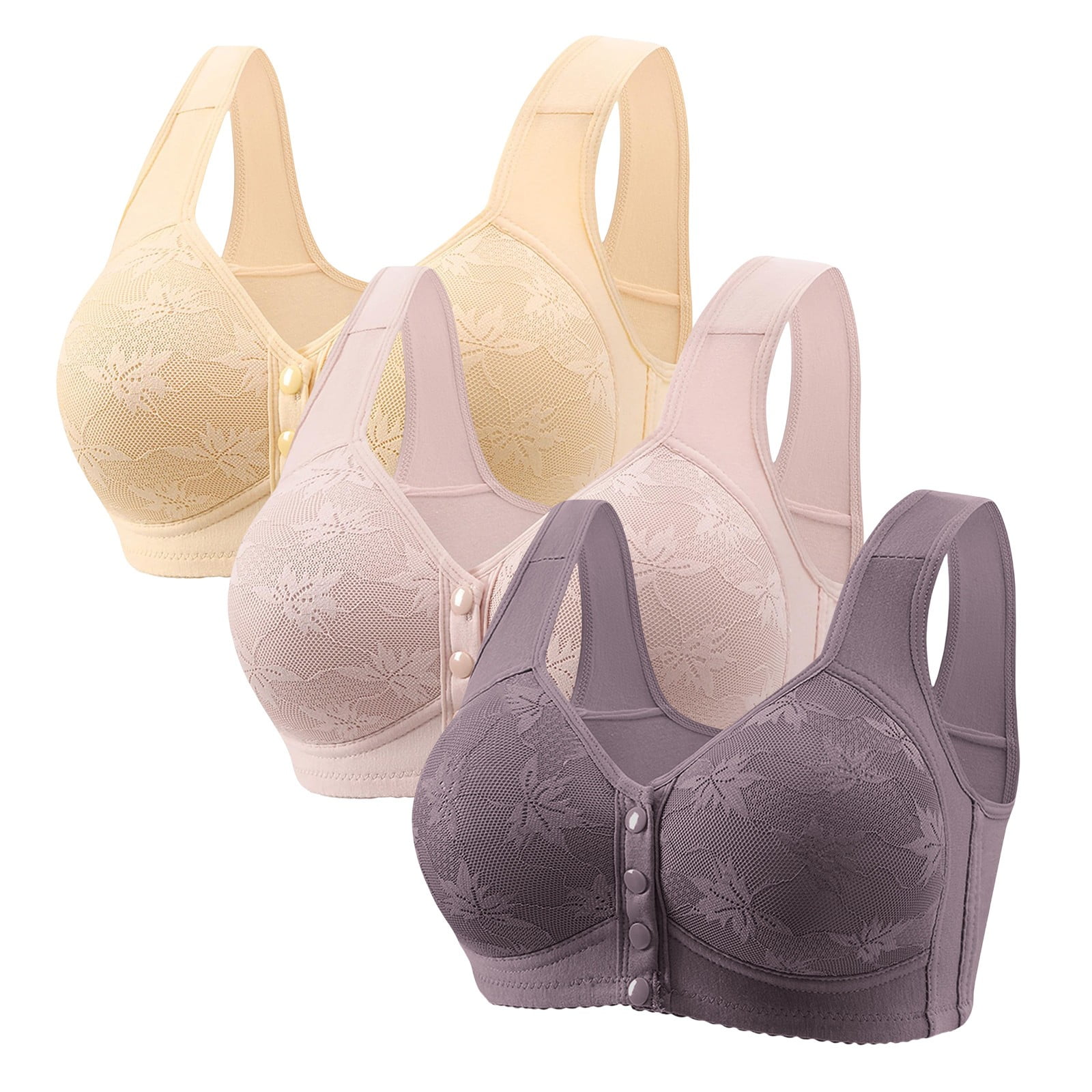 FUNUONY Women's Full Coverage Front Closure Posture Back Unpadded ...