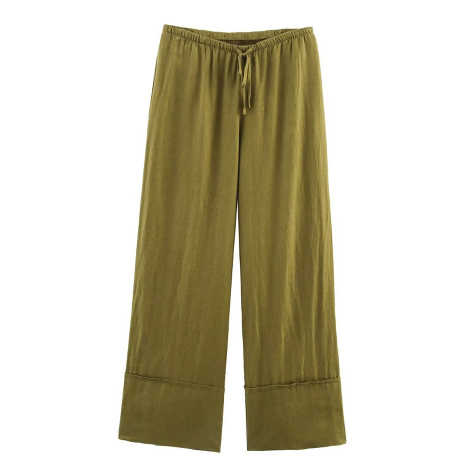 FUNUONY Womens Wide Leg Pants Casual Palazzo Flowy Pleated Trouser ...