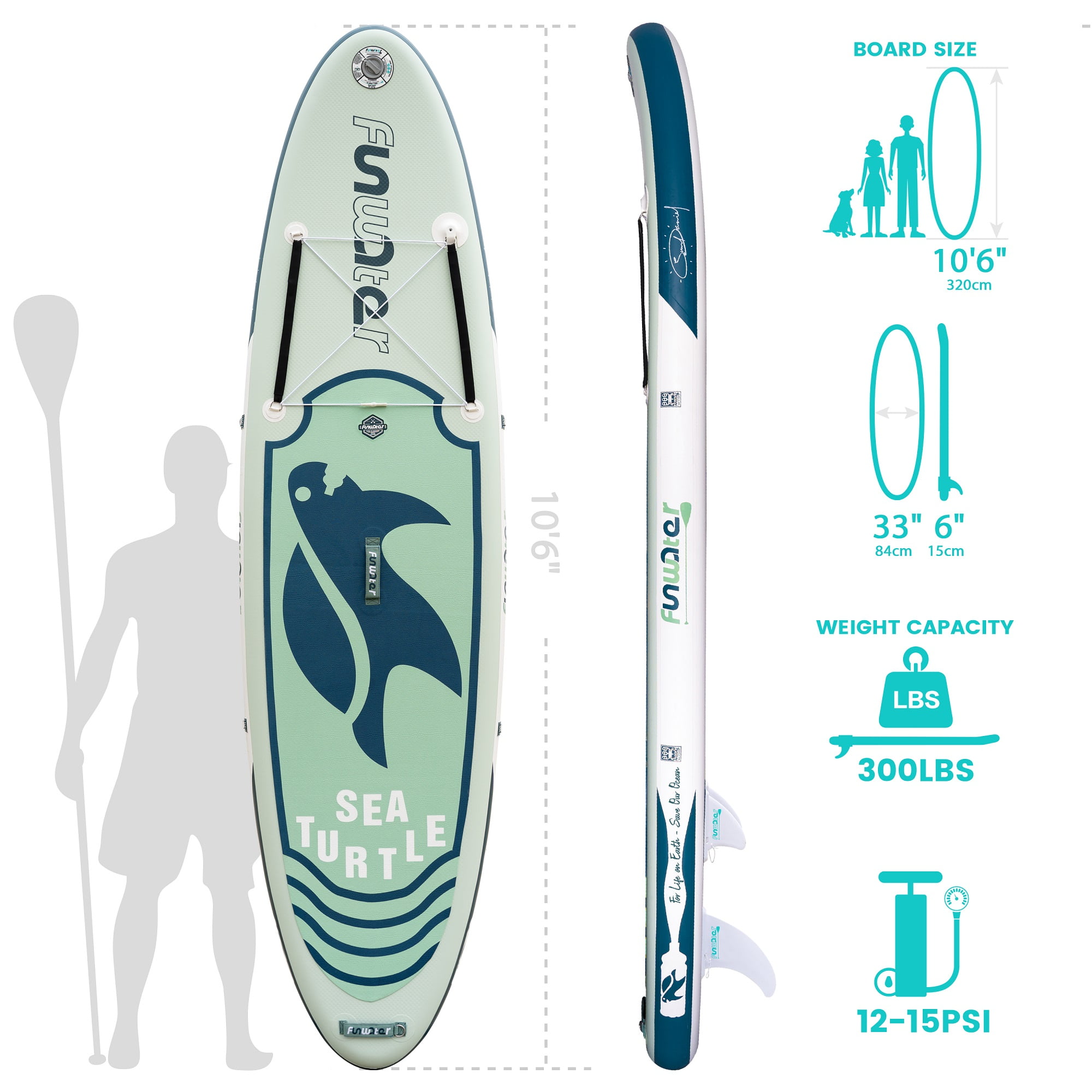 FUNWATER Inflatable Paddle Board sup Paddles supboard Koi Inflatable ...