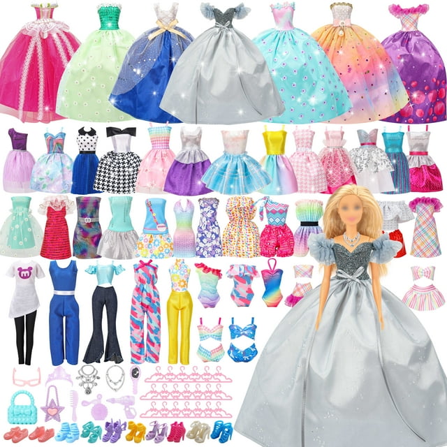FUNWEE 11.5 inch Girl Dolls Fashion Sets 52PCS Doll Clothes and ...