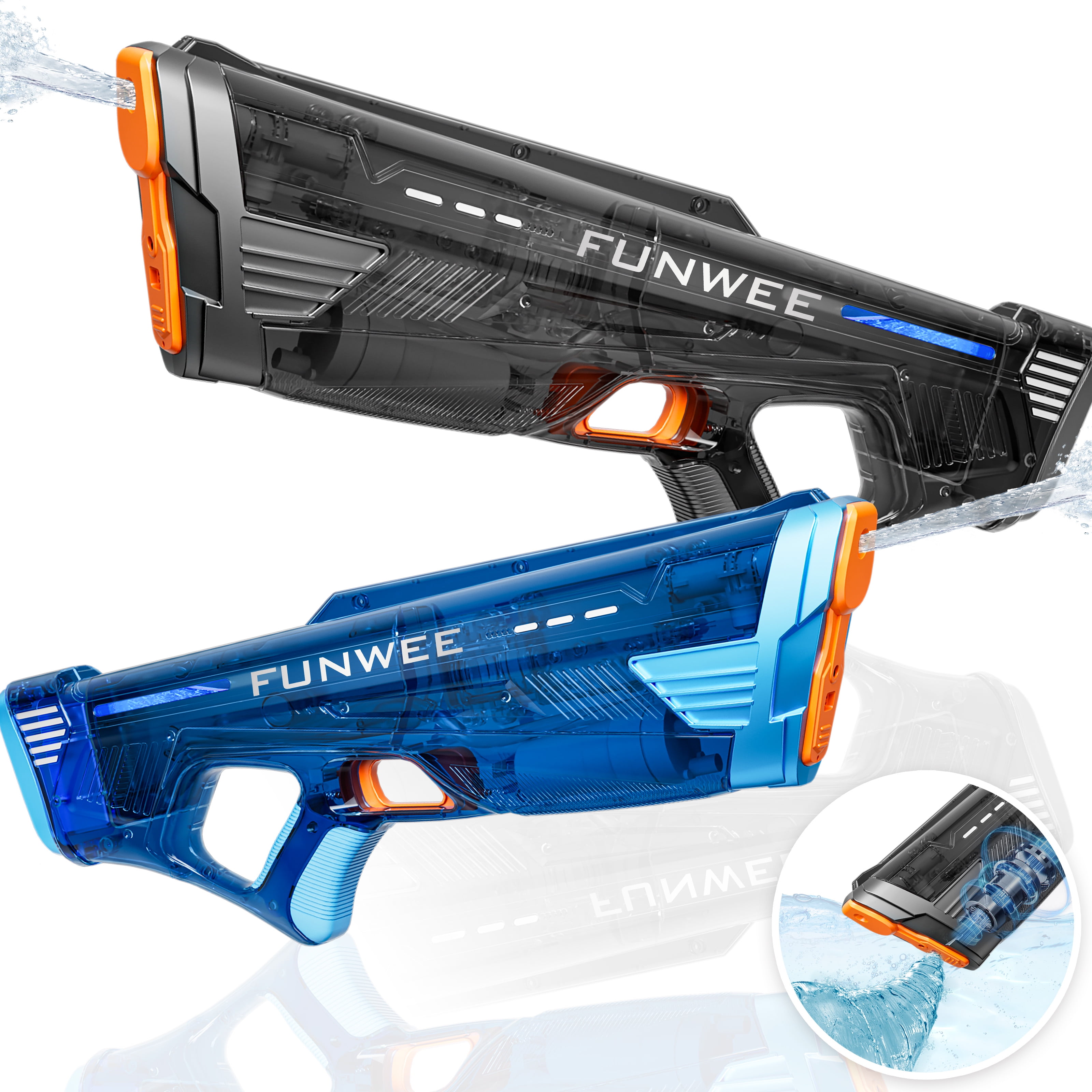 2 Pack Electric Water Gun for Adults Kid, Powerful Automatic Squirt Gun ...
