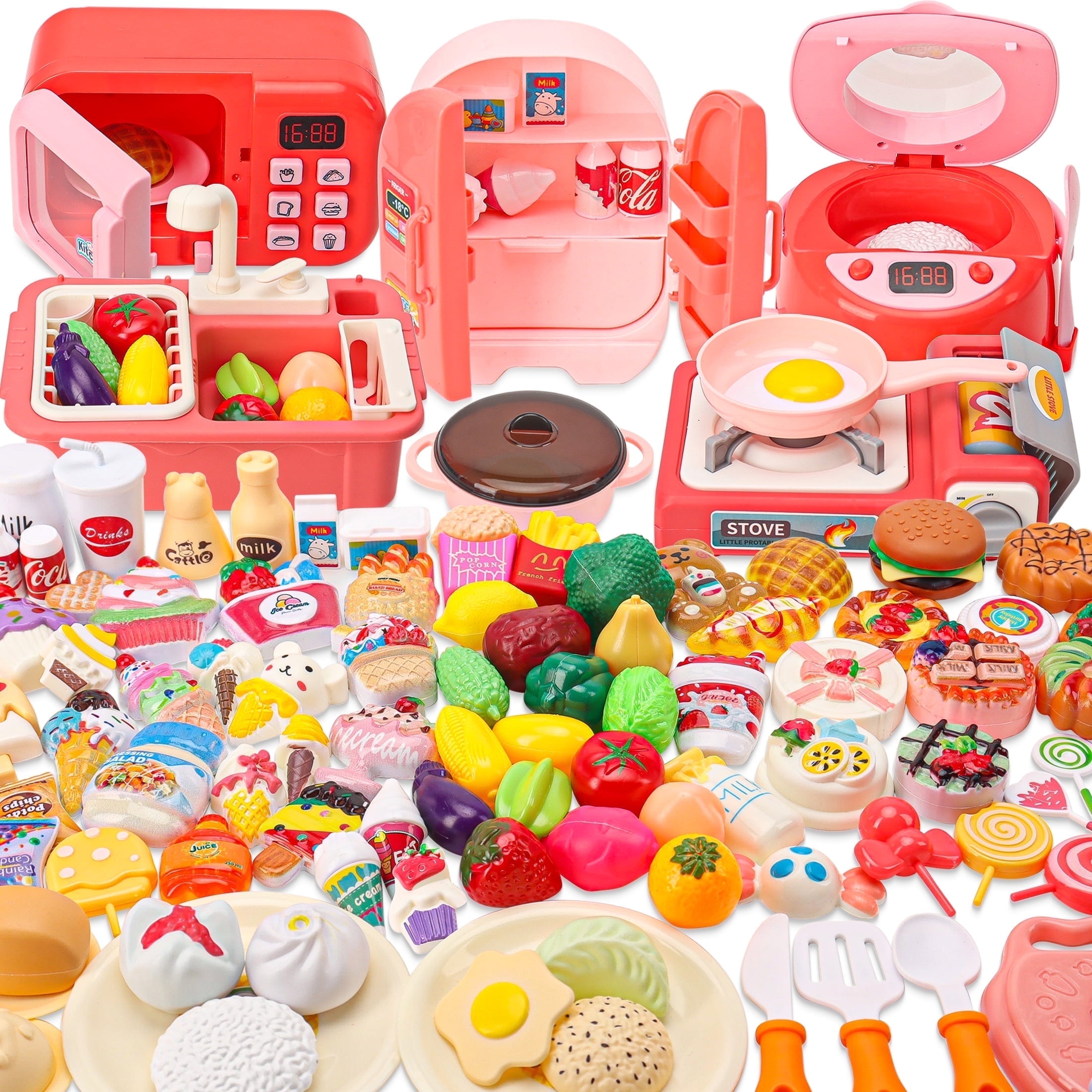 FUNWEE Food Groups - 98pcs Multi - Play Food Sets For Kids Kitchen ...