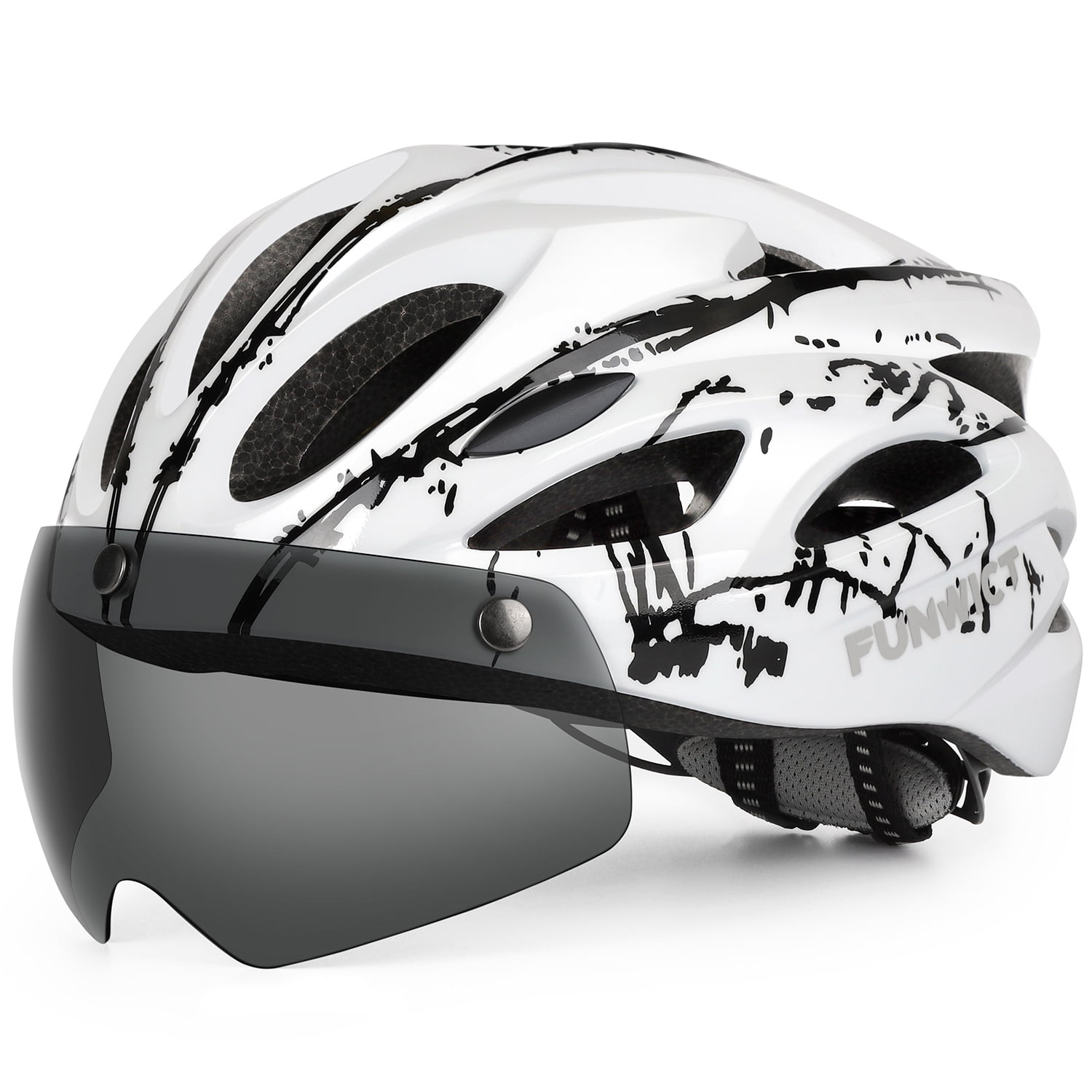 FUNWICT Bicycle Helmet, Lightweight EPS Ventilation, Magnetic Goggles ...