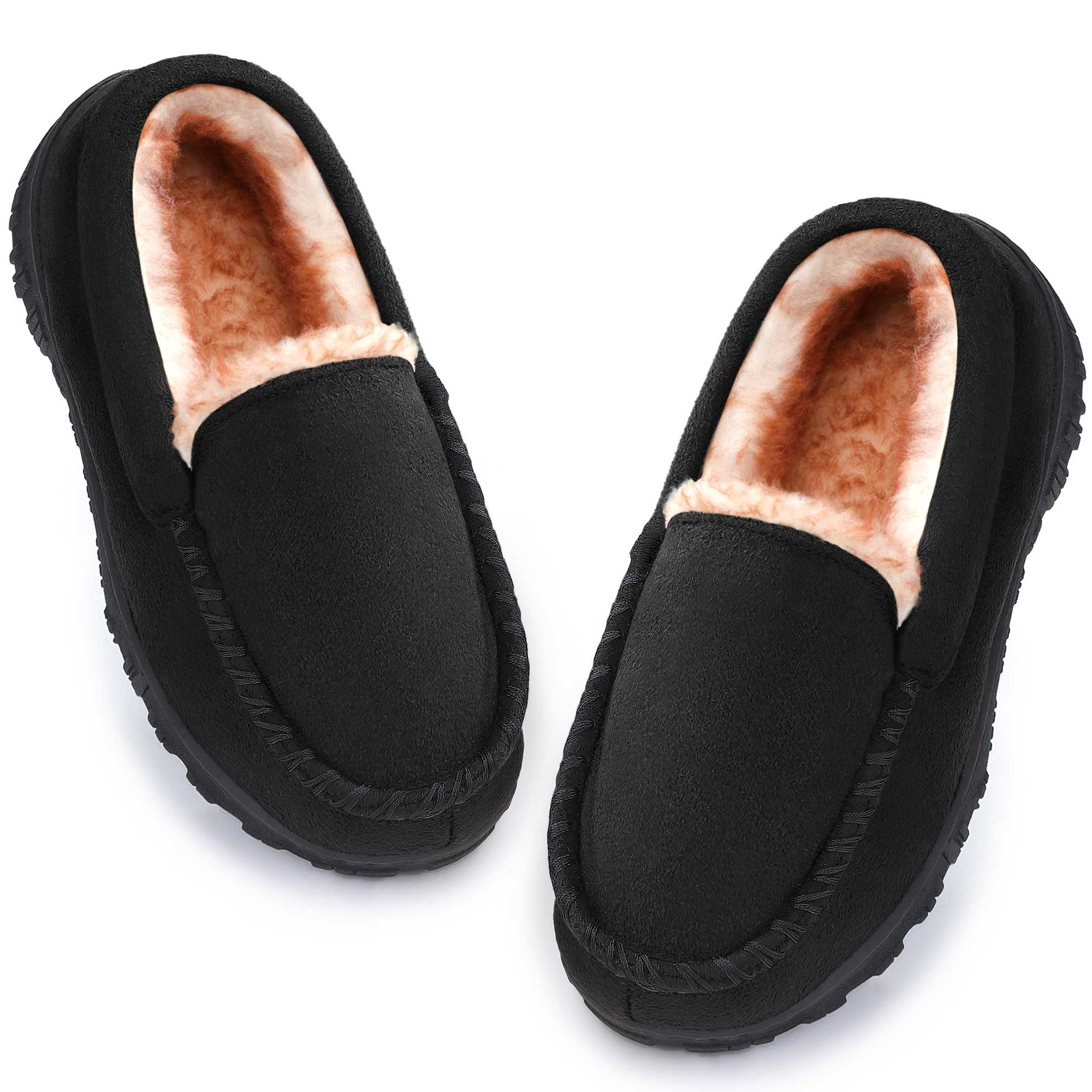 FUPPIA Boy's Slippers Boys Moccasin Slippers Memory Foam Indoor Outdoor ...