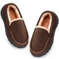 FUPPIA Boy's Slippers Boys Moccasin Slippers Memory Foam Indoor Outdoor ...