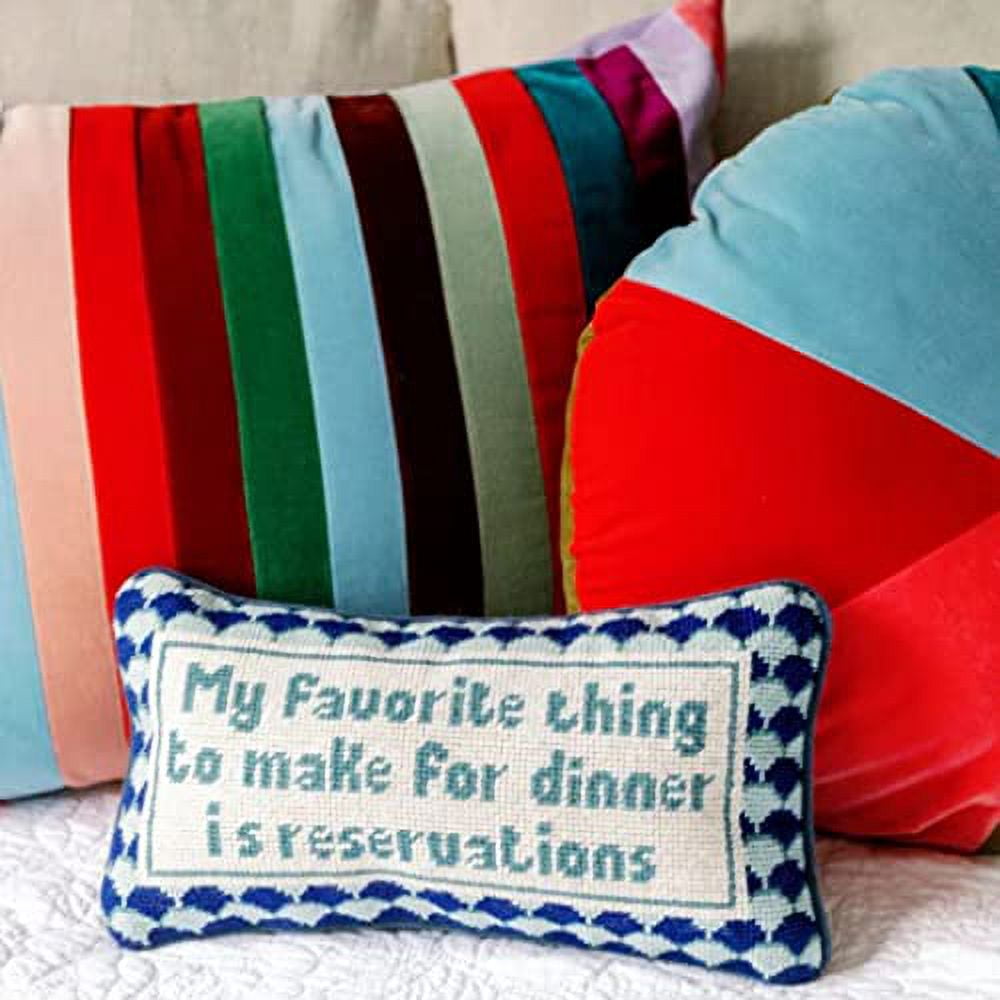 FURBISH Handmade Needlepoint Decorative Throw Pillow - with ...