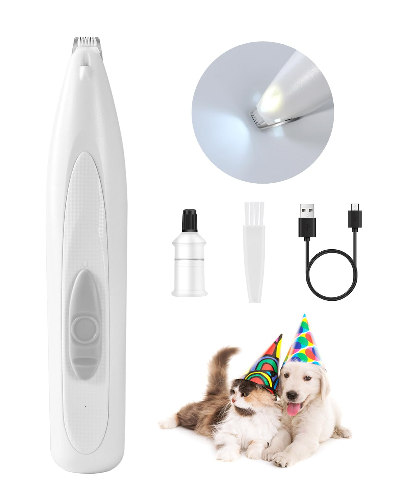 FURBONA Dog Paw Trimmer with LED ATT1Light, Rechargeable Cordless ...