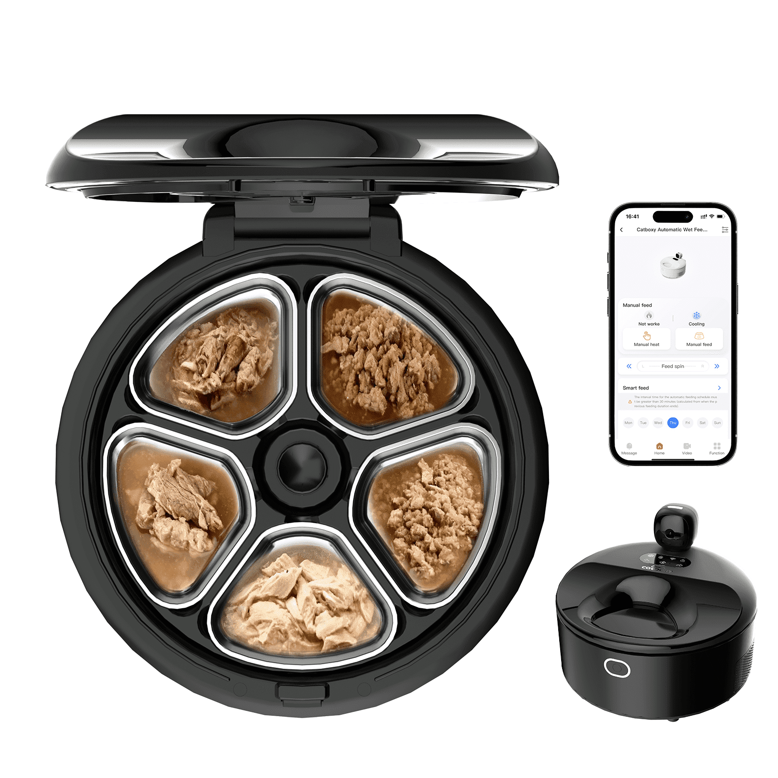 FURDEAR Heating/Cooling Smart Wet Food Feeder, APP Controlled for ...