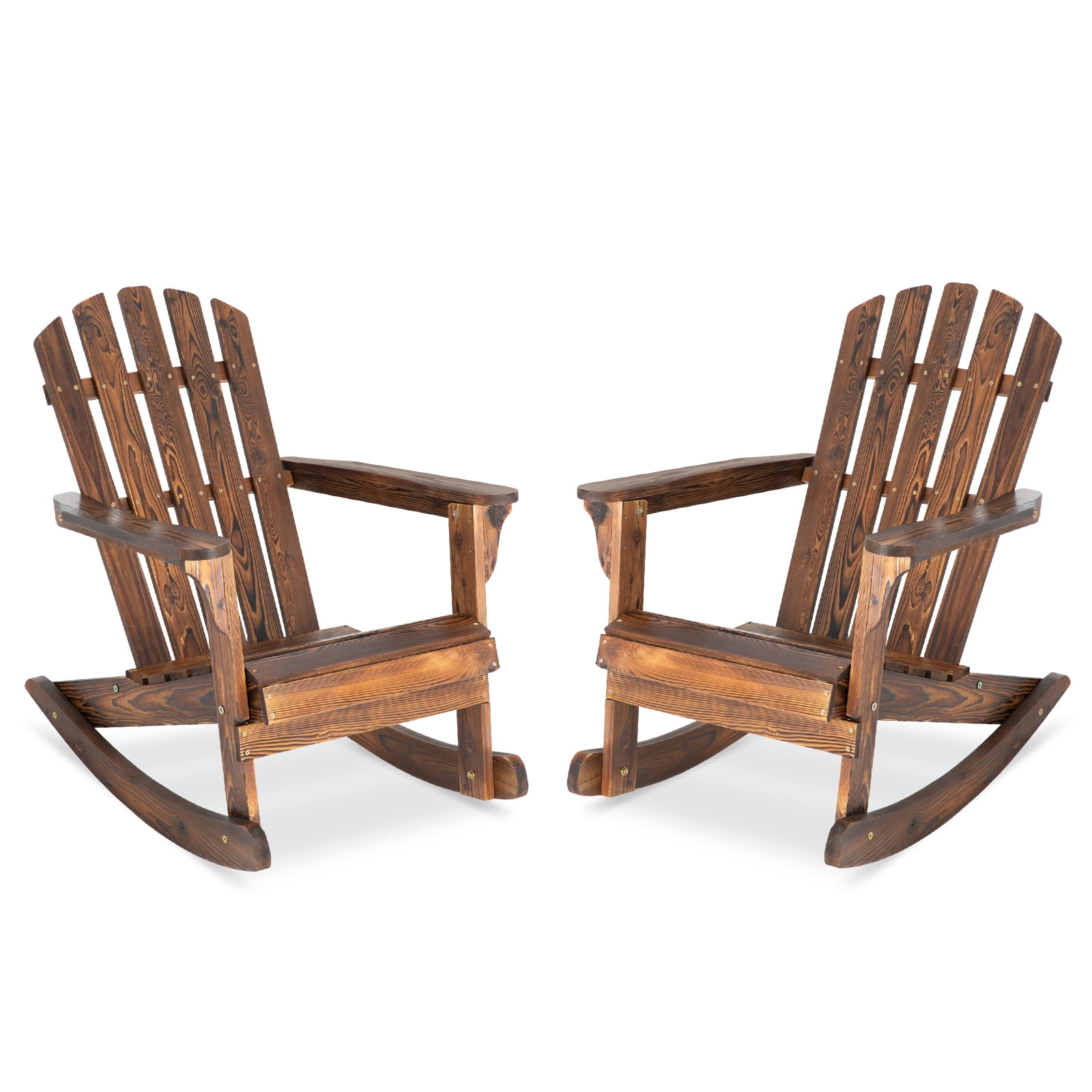FURNDOOR 2PCS Patio Rocking Chair - Adirondack Rocker Chair Set of 2 ...