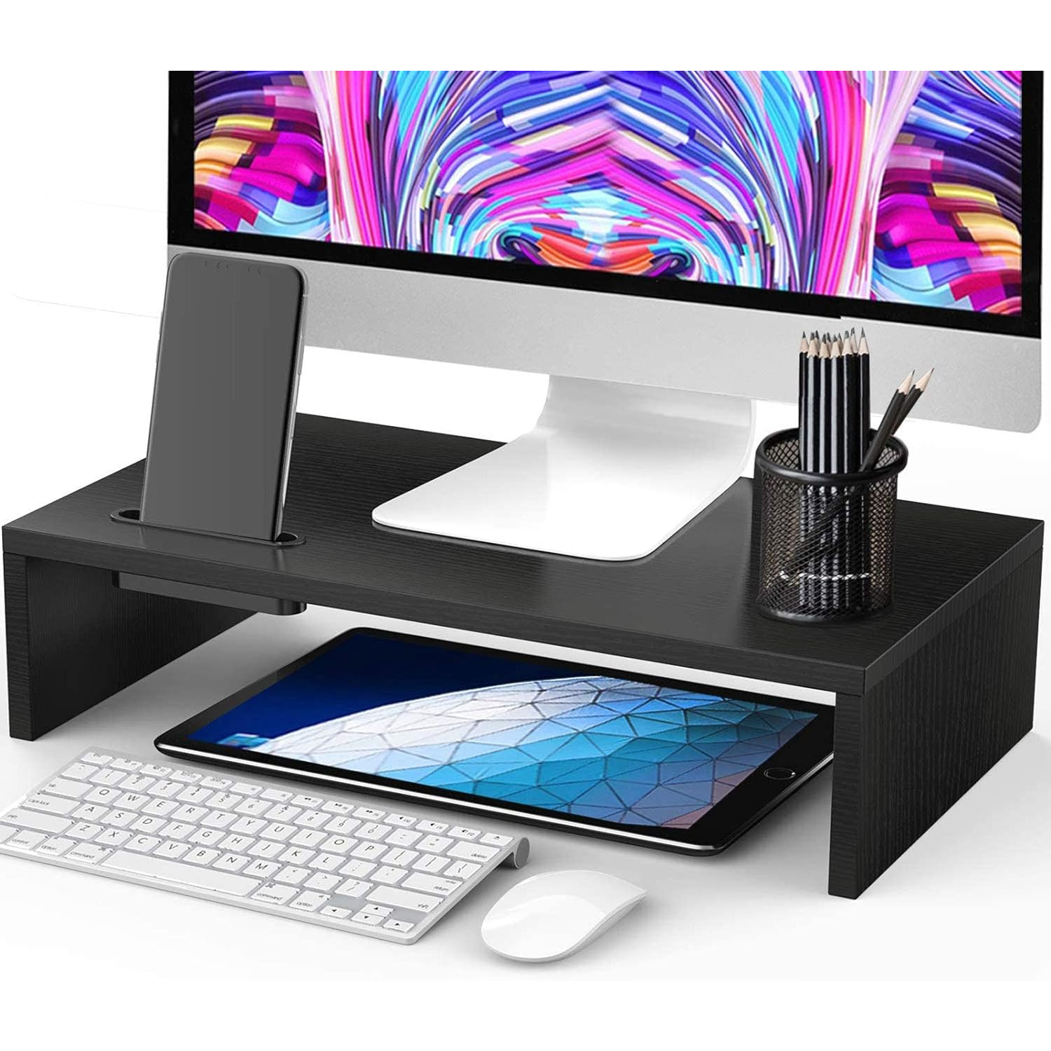 FURNINXS Monitor Stand Riser, Computer Stand, Desk Organizer Stand with ...