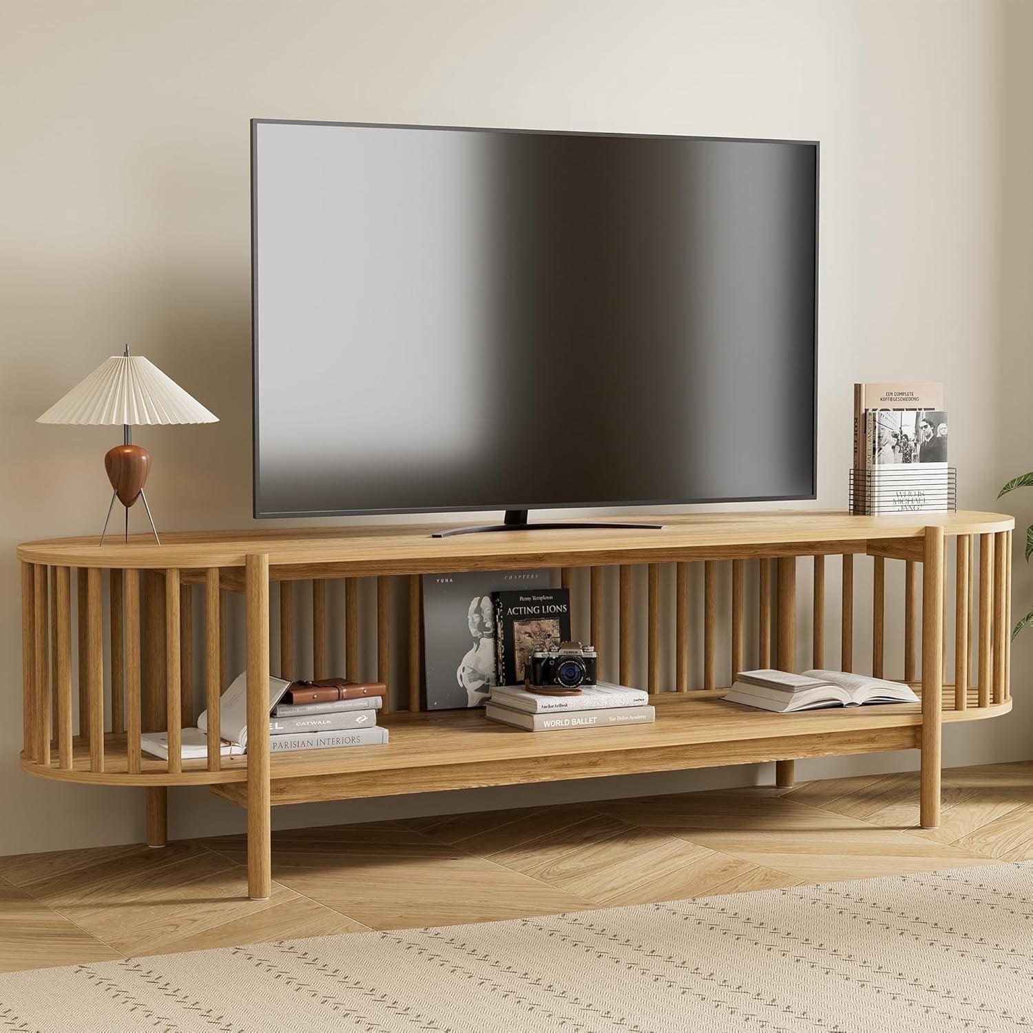 FURNIWAY TV Stand for TVs up to 75", Modern Entertainment Center with ...