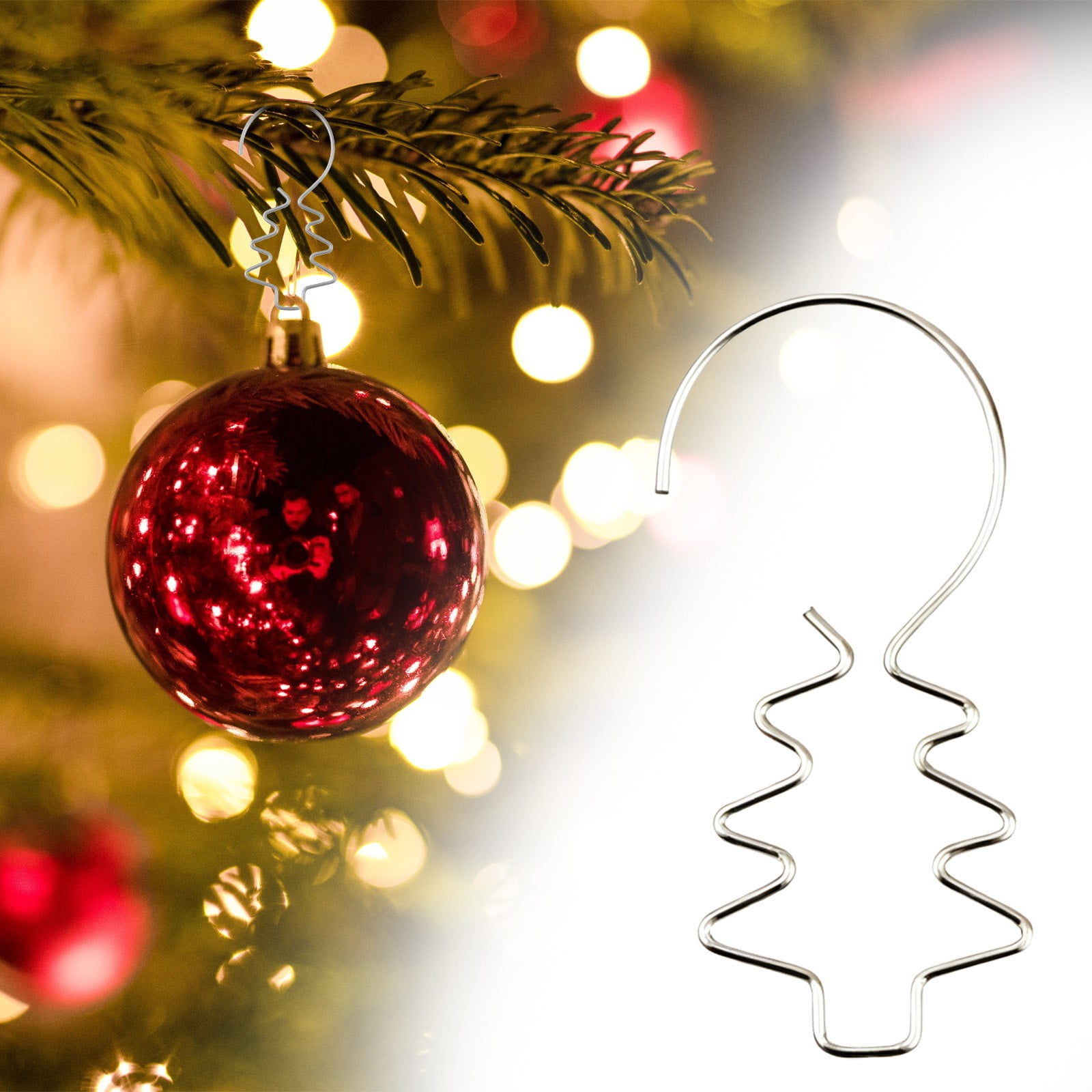 FURNIX 100Pc Christmas Ornament Hook,Metal Wire Tree Hanger,Holiday ...