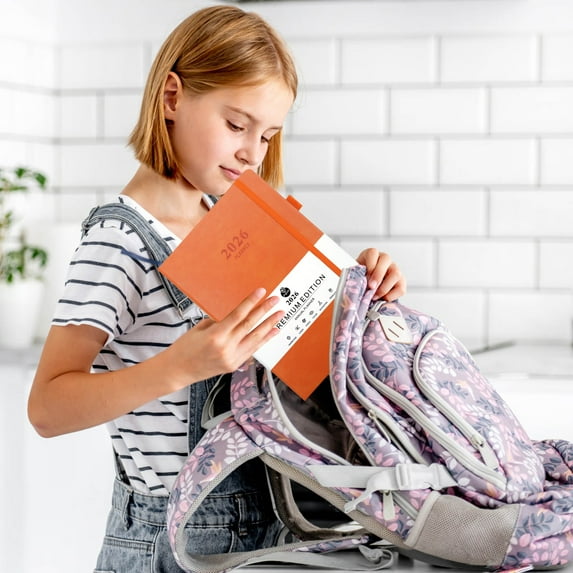 FURNIX 2026 A5 Leather-Bound Planner,Flexible Strap/Loose-Leaf Binding ...