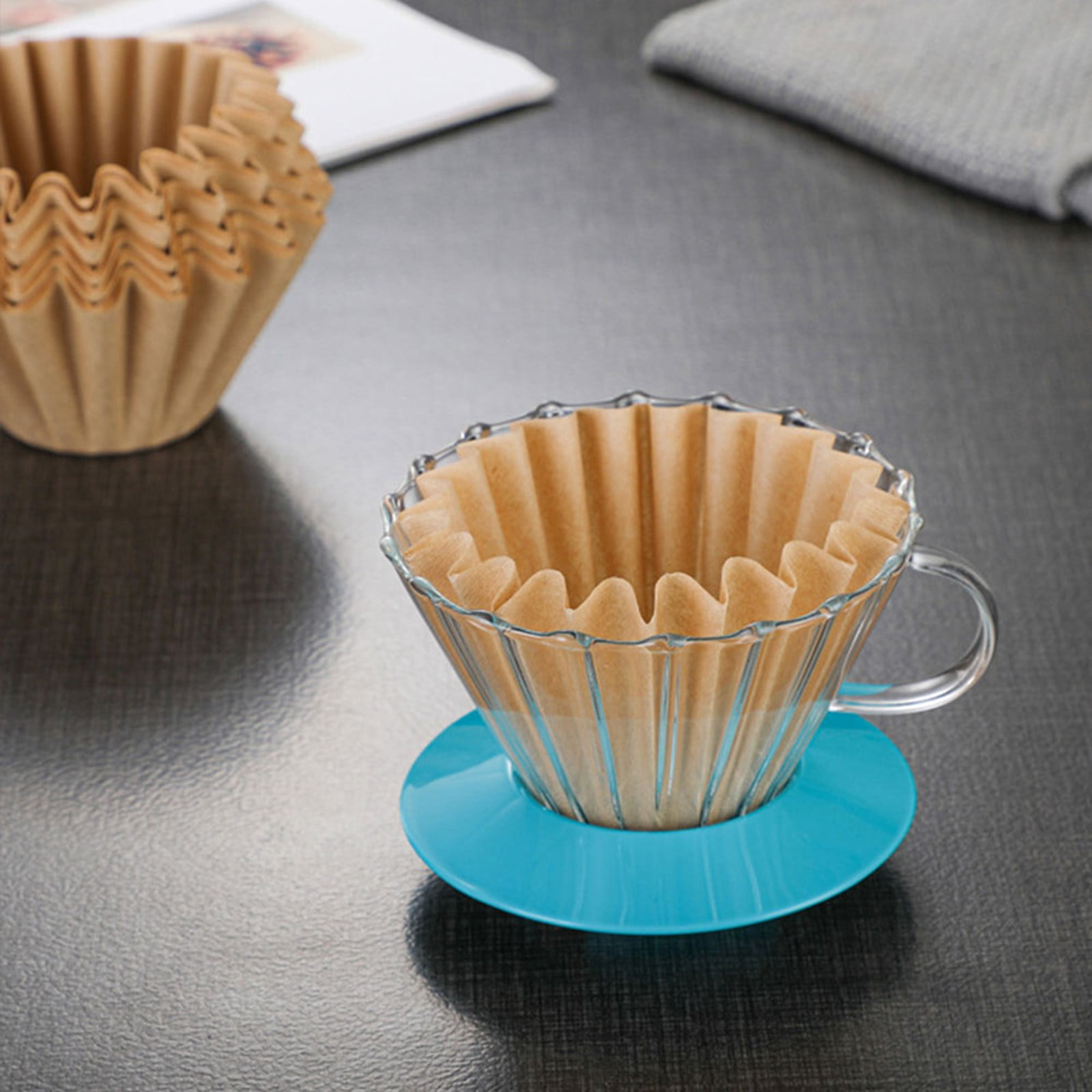 FURNIX 50 Count Unbleached Coffee Filters, 4-5 Cup Natural Basket ...