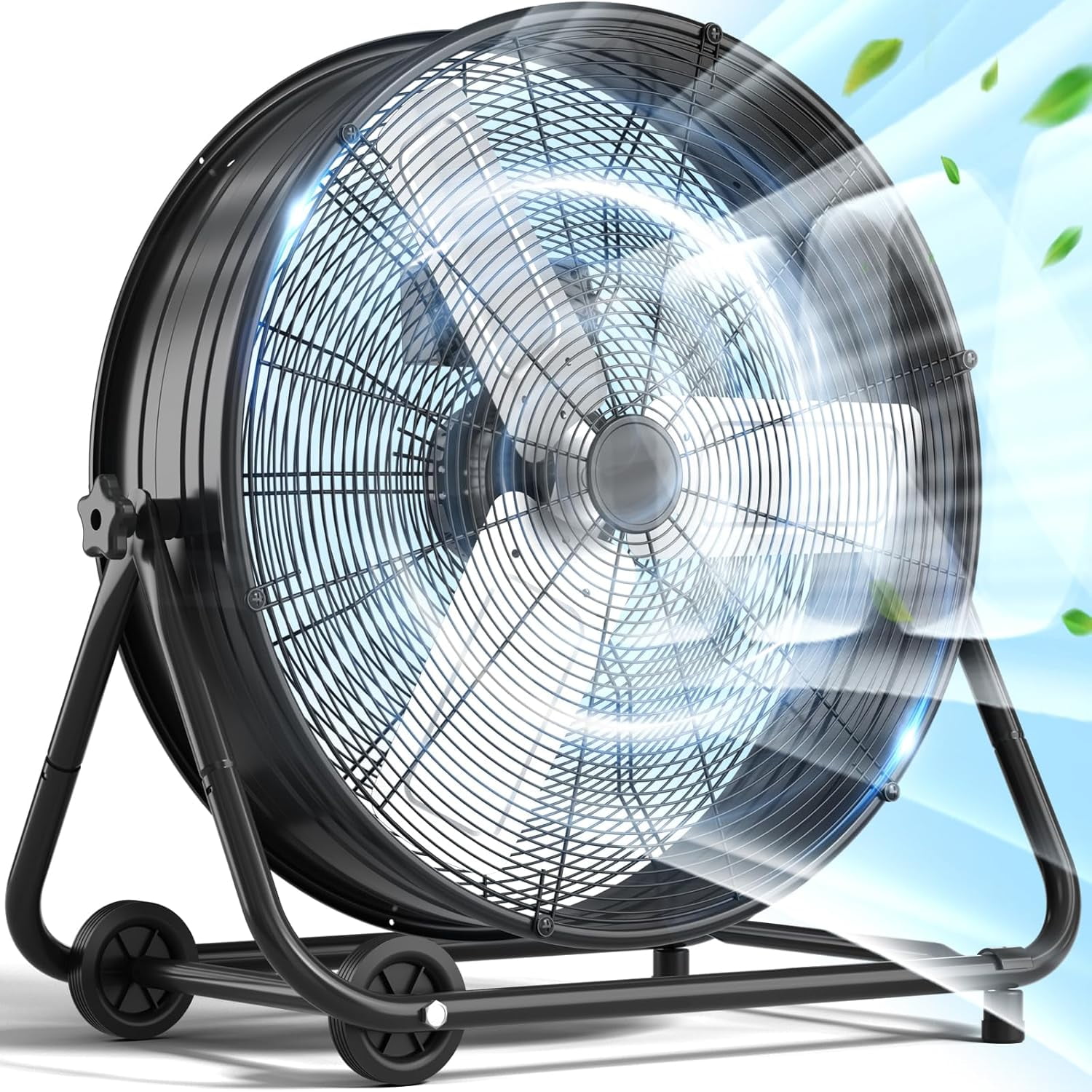 FURNO 24 Inch Industrial Drum Fan, High Velocity Floor Fan, 3 Speed ...