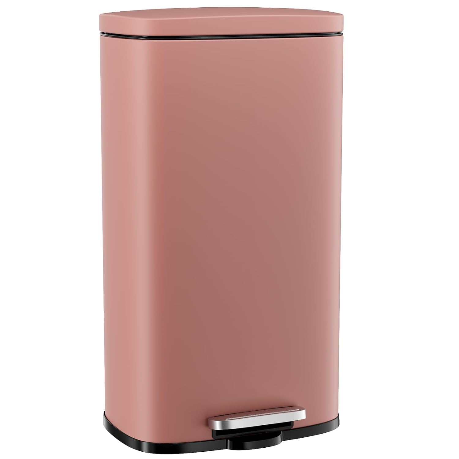 FURNO 8/13.2 Gallon Step Trash Can, Stainless Steel Garbage Bin, Soft ...